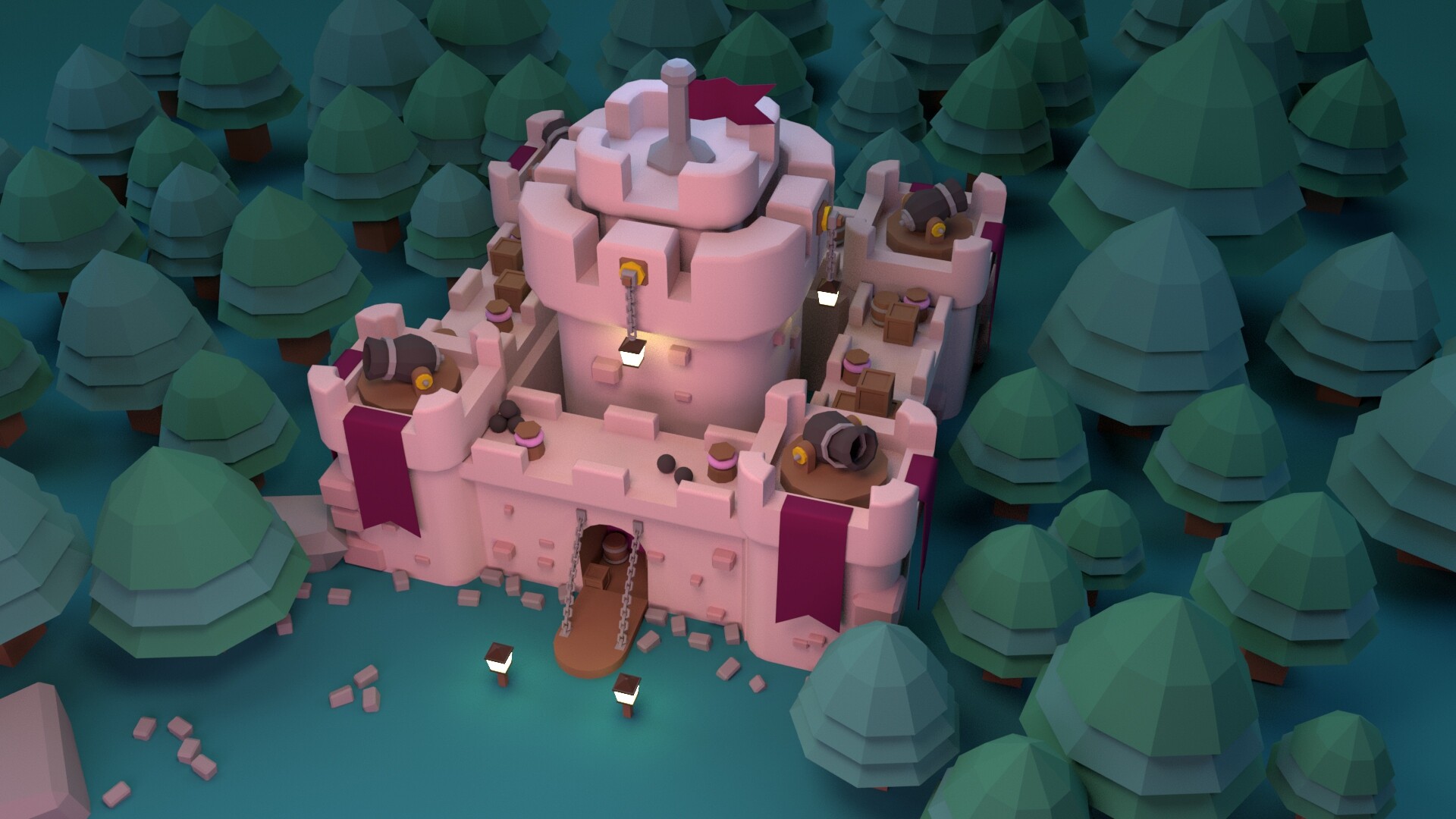 ArtStation - Low Poly Soft Tower