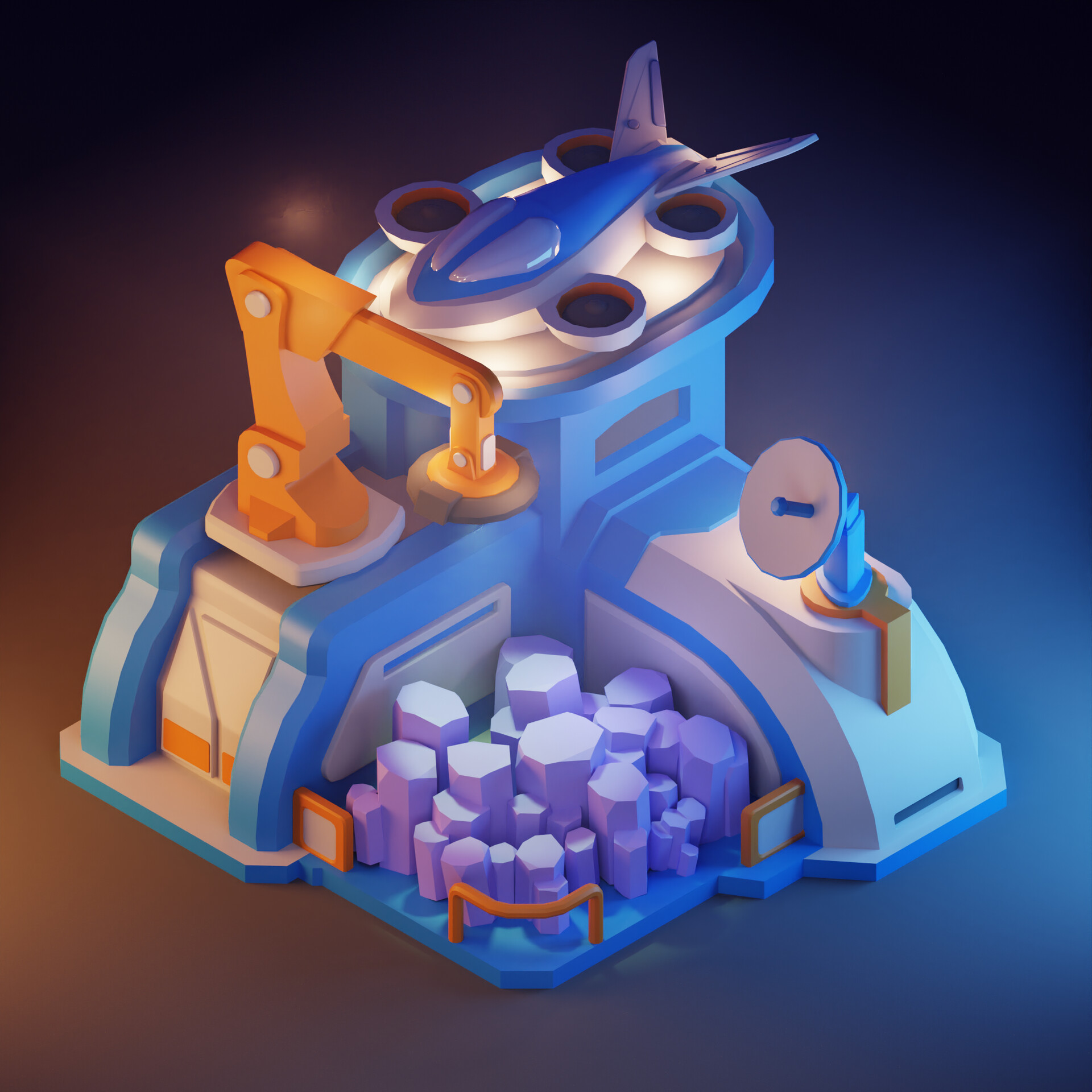 ArtStation - Crystal Factory (low poly)