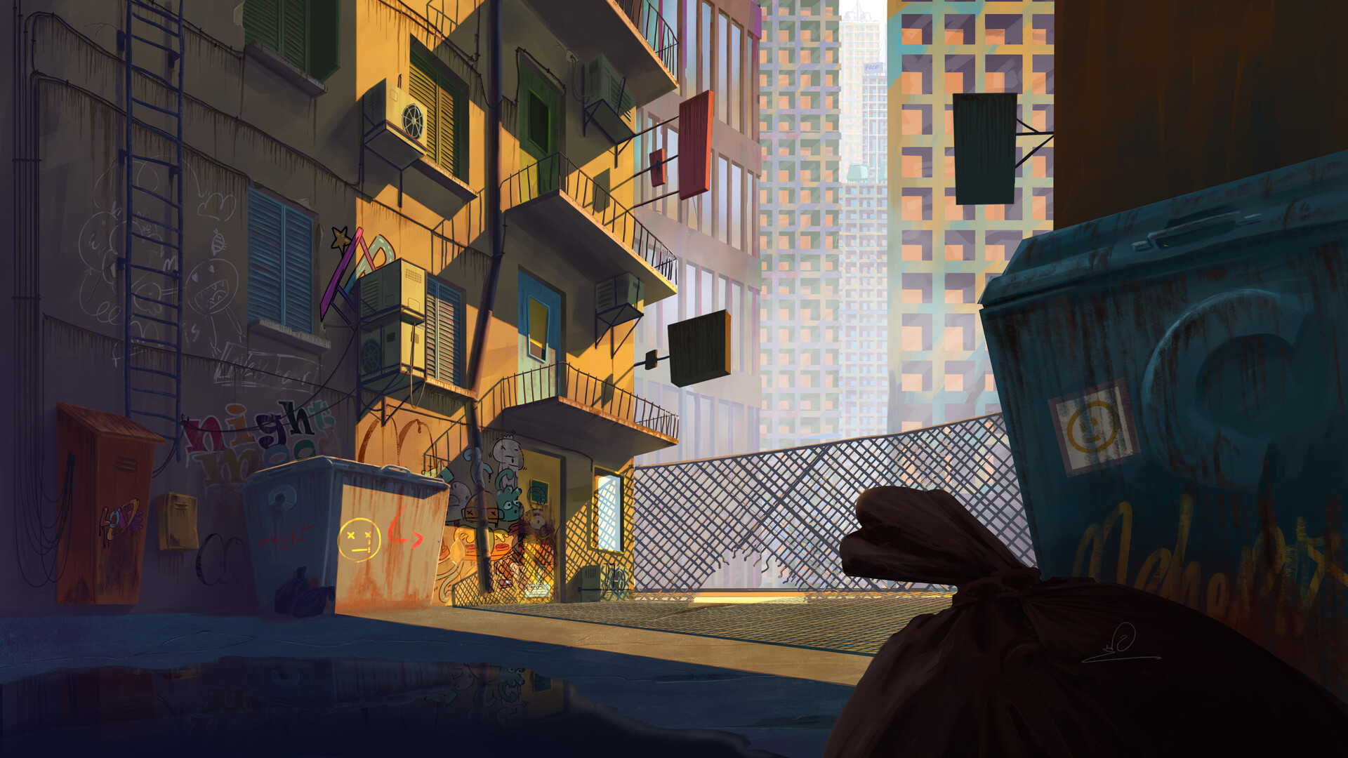 ArtStation - An alley with memories of life