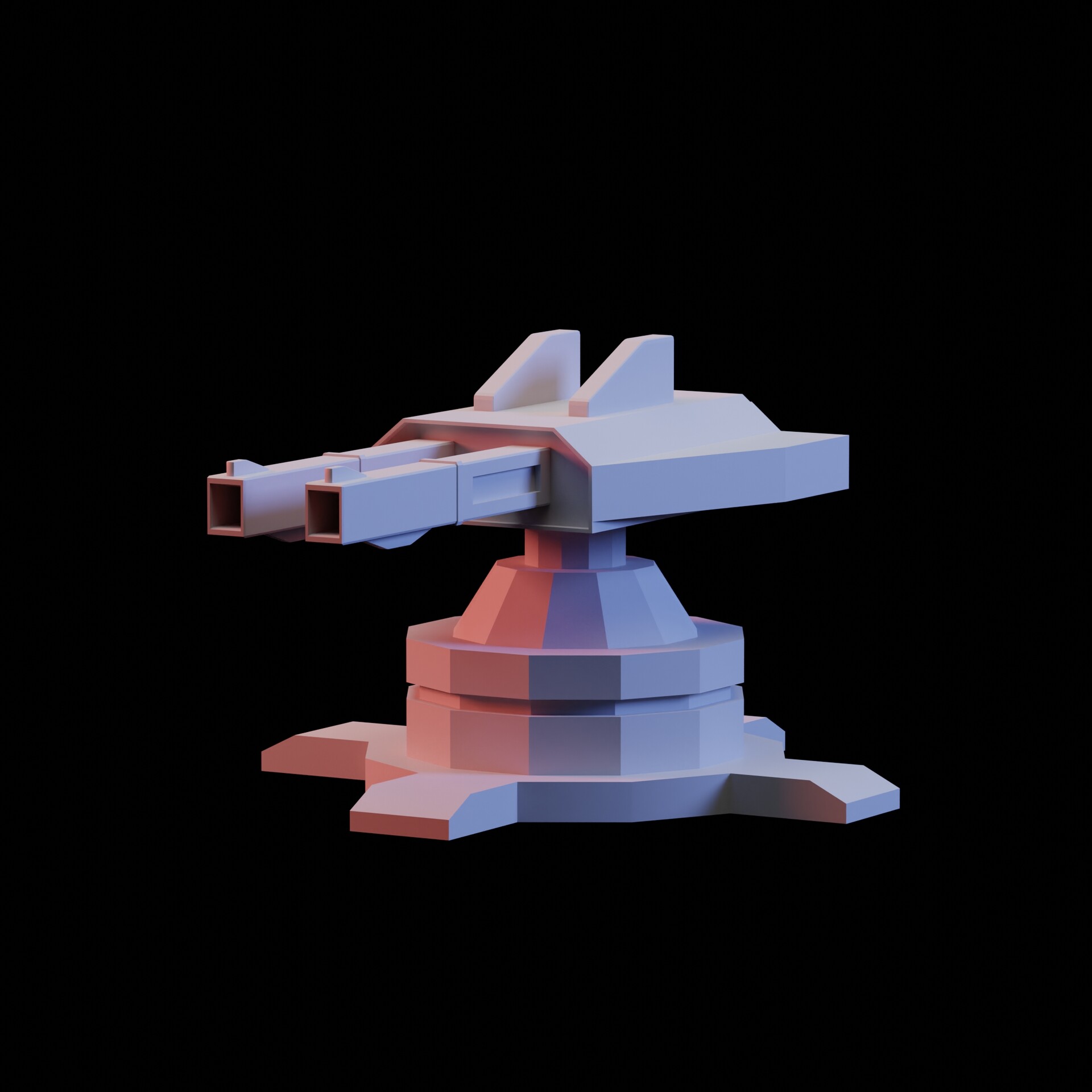 Vlad Bacila - Low Poly Turrets Concept | 3D Modeling