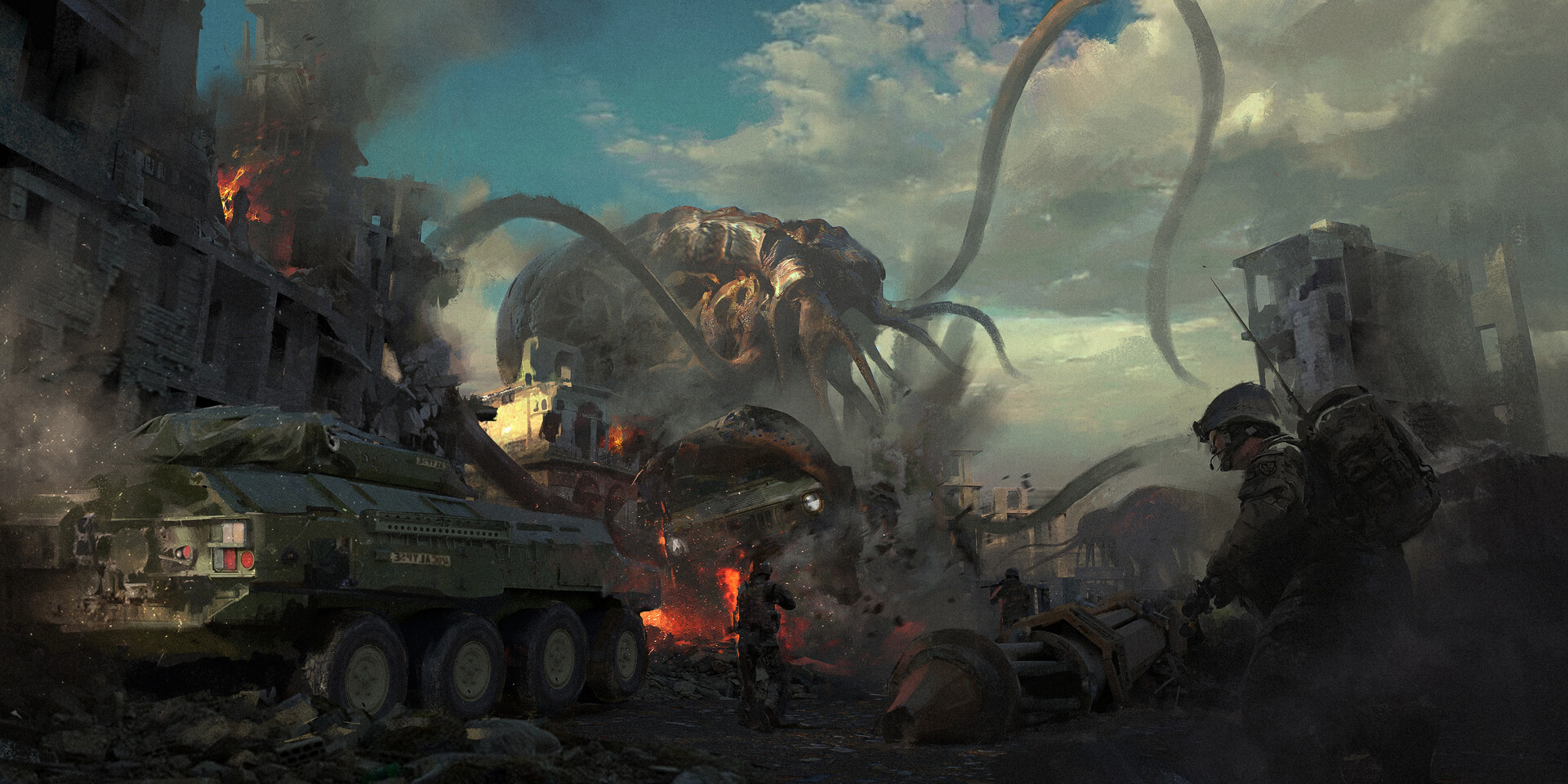 ArtStation - Monster Invasion Concept for Tutorial