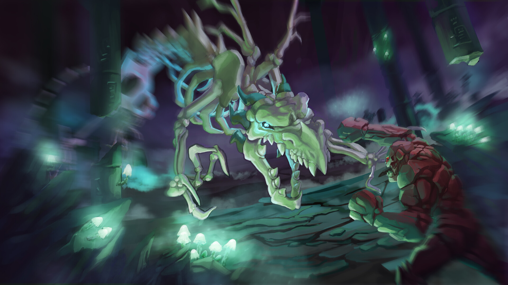 ArtStation - Dragon vs Golem