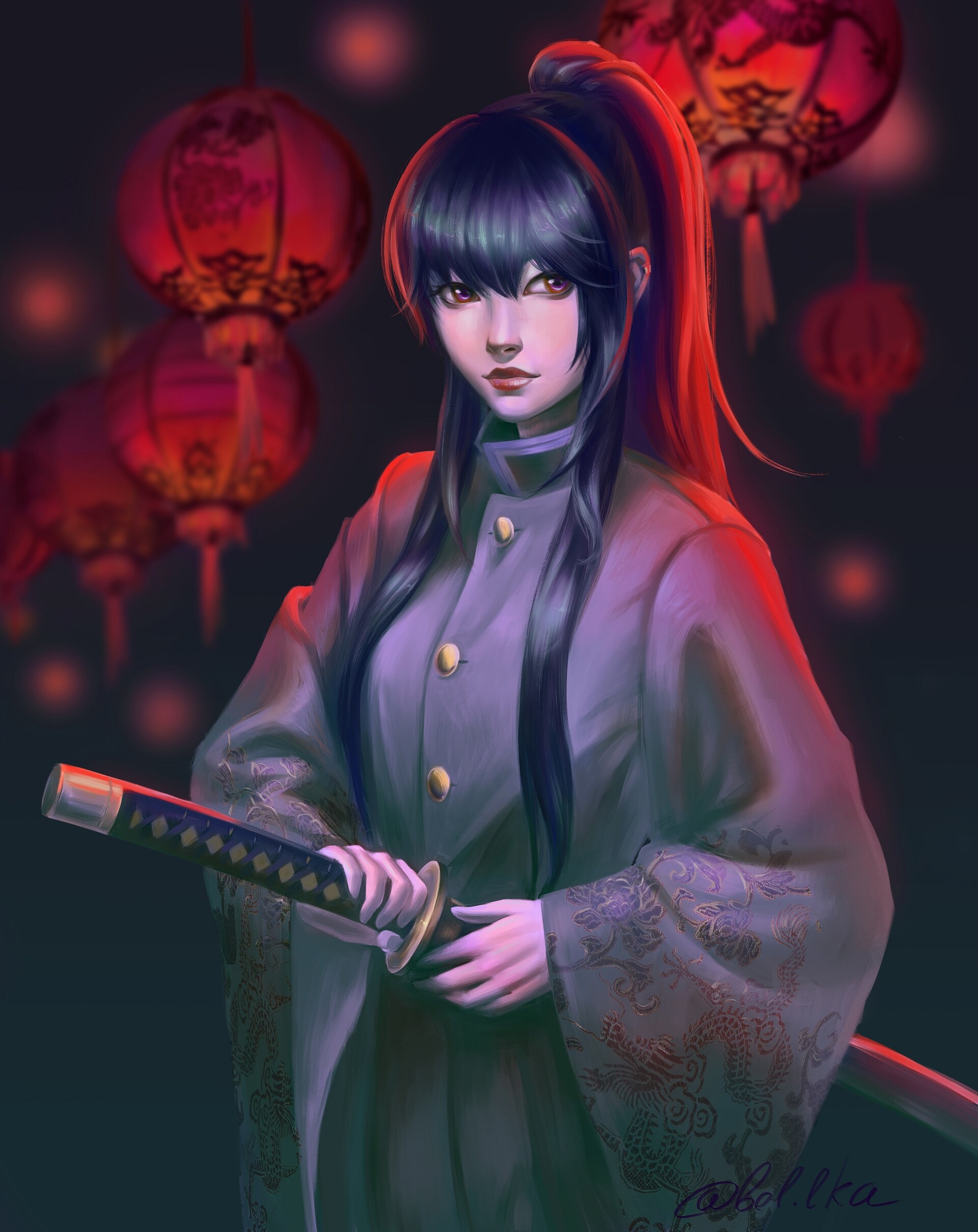 ArtStation - Girl with a katana
