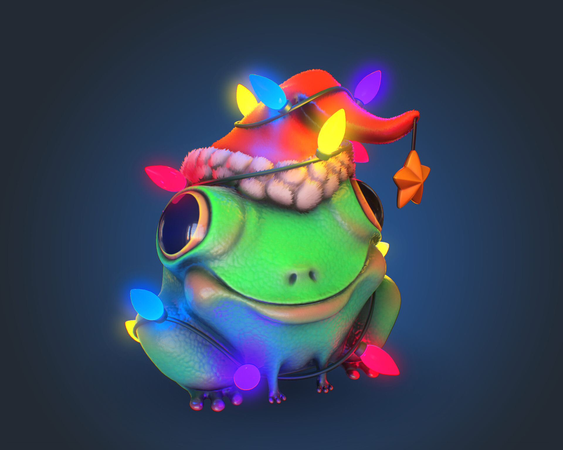 ArtStation - Fancy Fun Frog Friend Feeling Festive