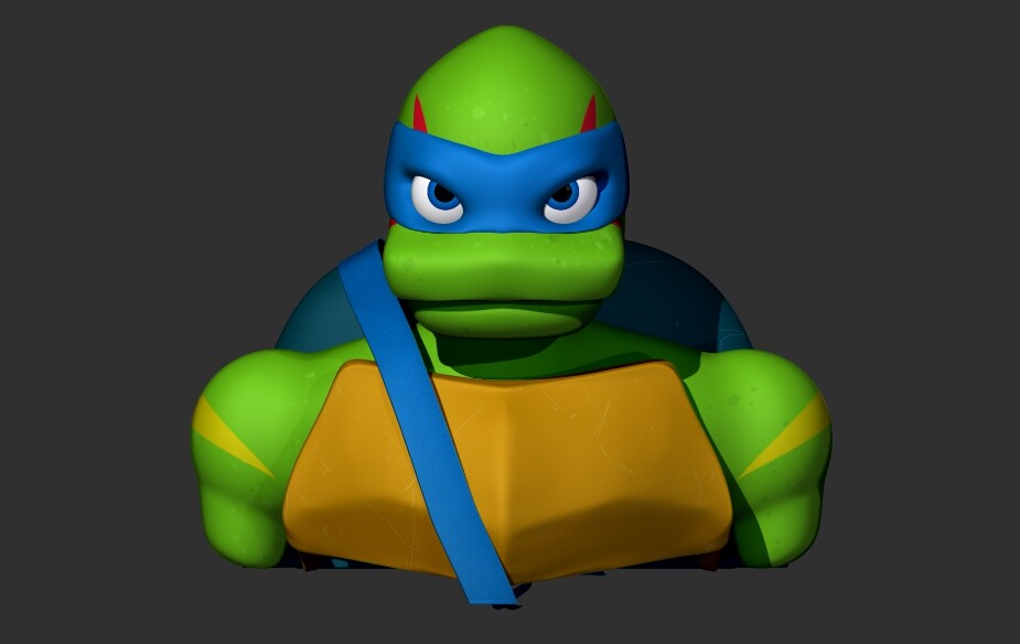 ArtStation - Leon from "Rise of the TMNT" (3d bust)