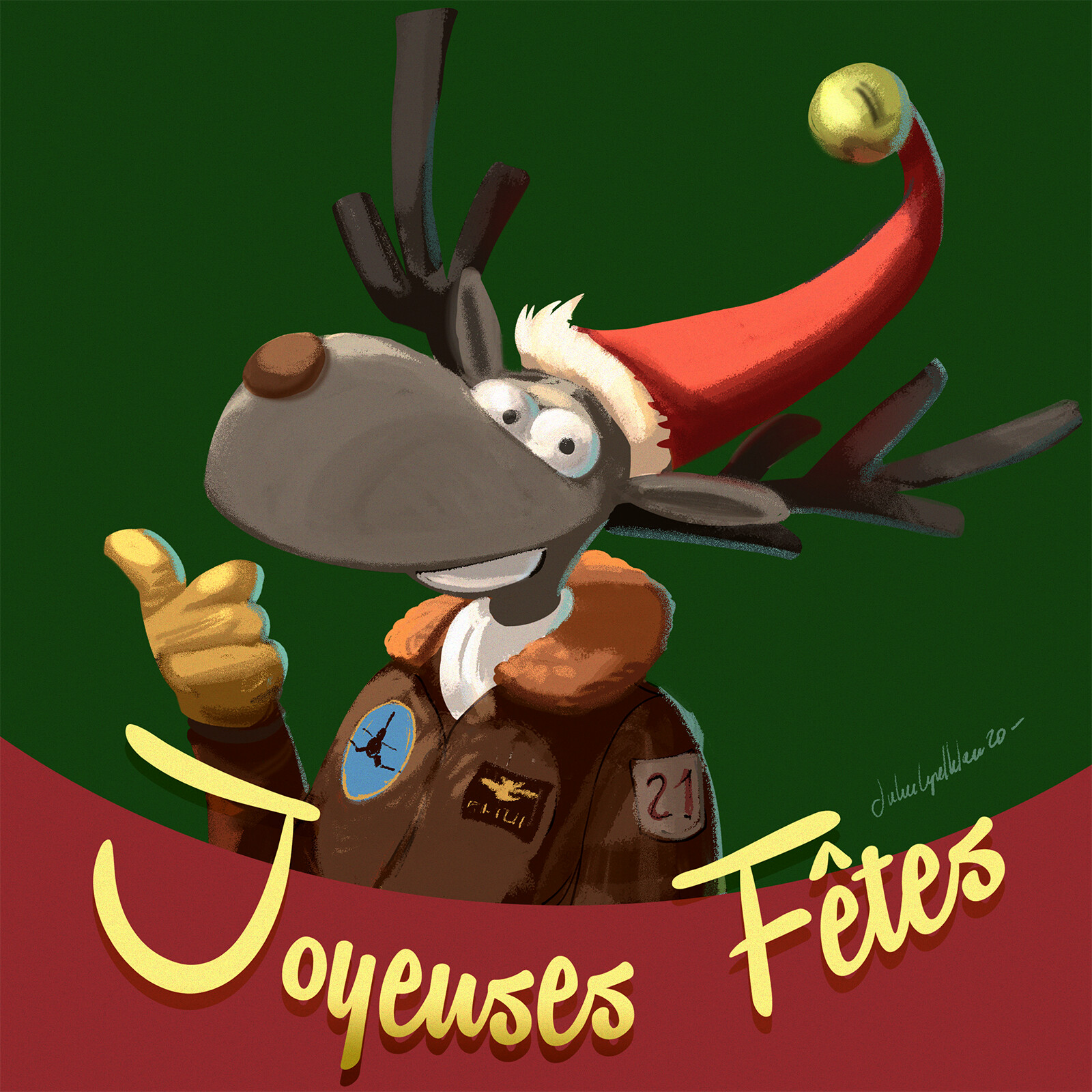 ArtStation - svenny the pilot reindeer , Julien Lepelletier