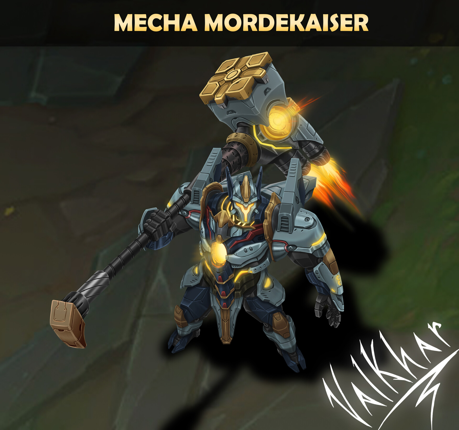 ArtStation - Mecha-Mordekaiser (fanmade skin)