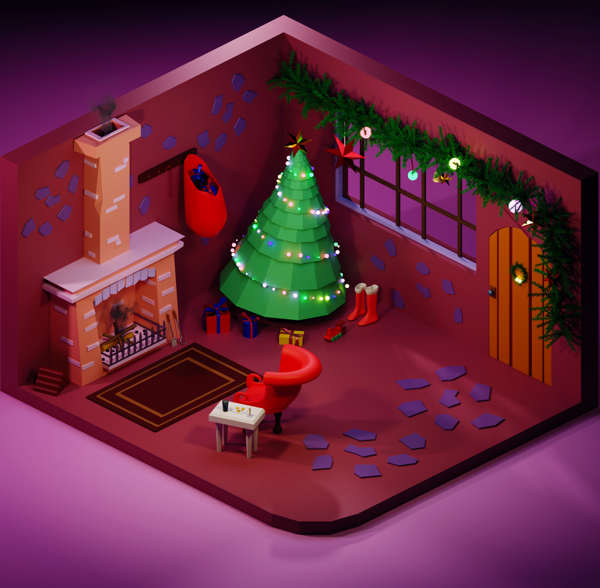 Samer - Christmas House Low Poly