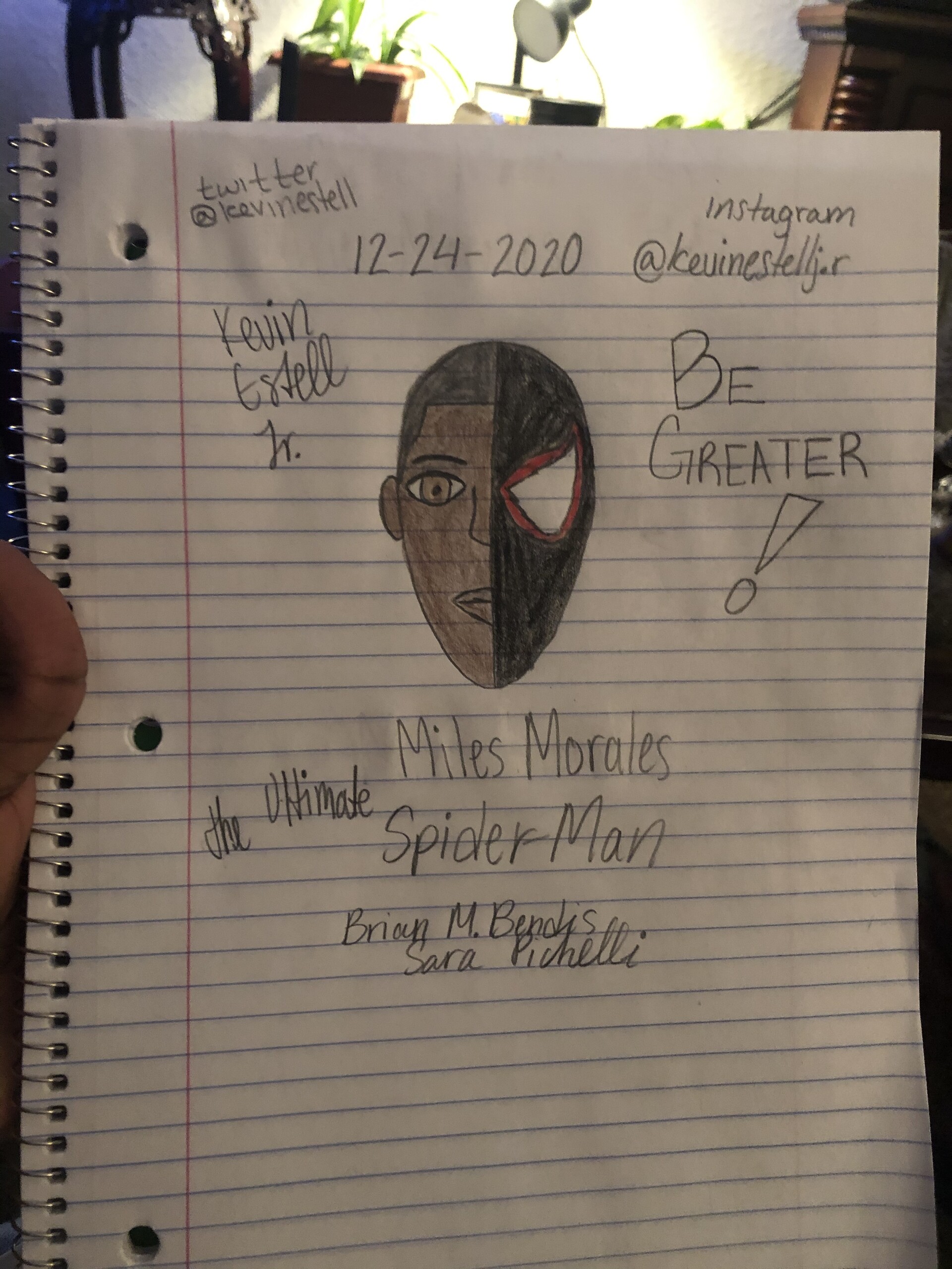 ArtStation - Miles Morales Spider-Man Notebook Art, Kevin Estell Jr