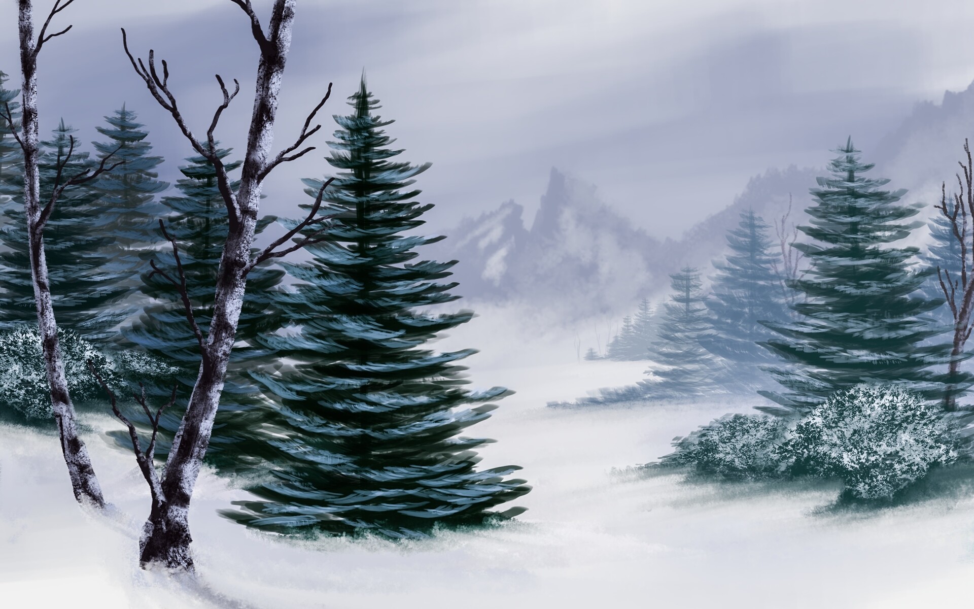 ArtStation - Winter Woods
