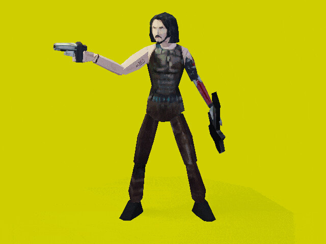 ArtStation - PS1 cyberpunk 2077 Johnny Silverhand