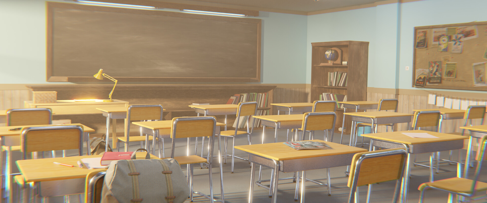 ArtStation - Classroom design - short film environment
