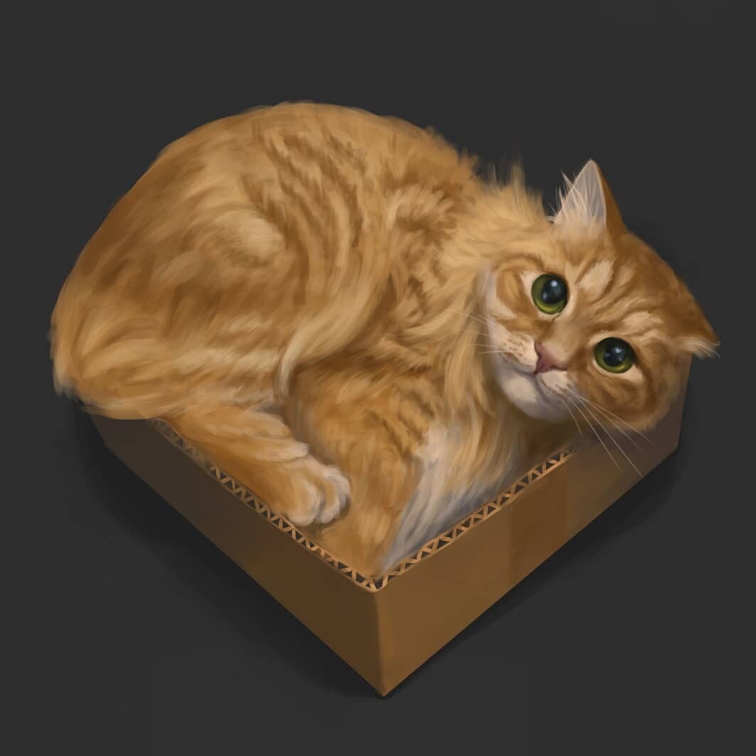 ArtStation - Cat in box