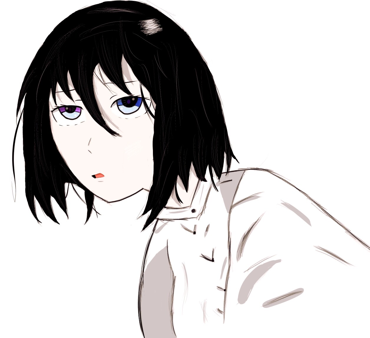 anime dark face effect