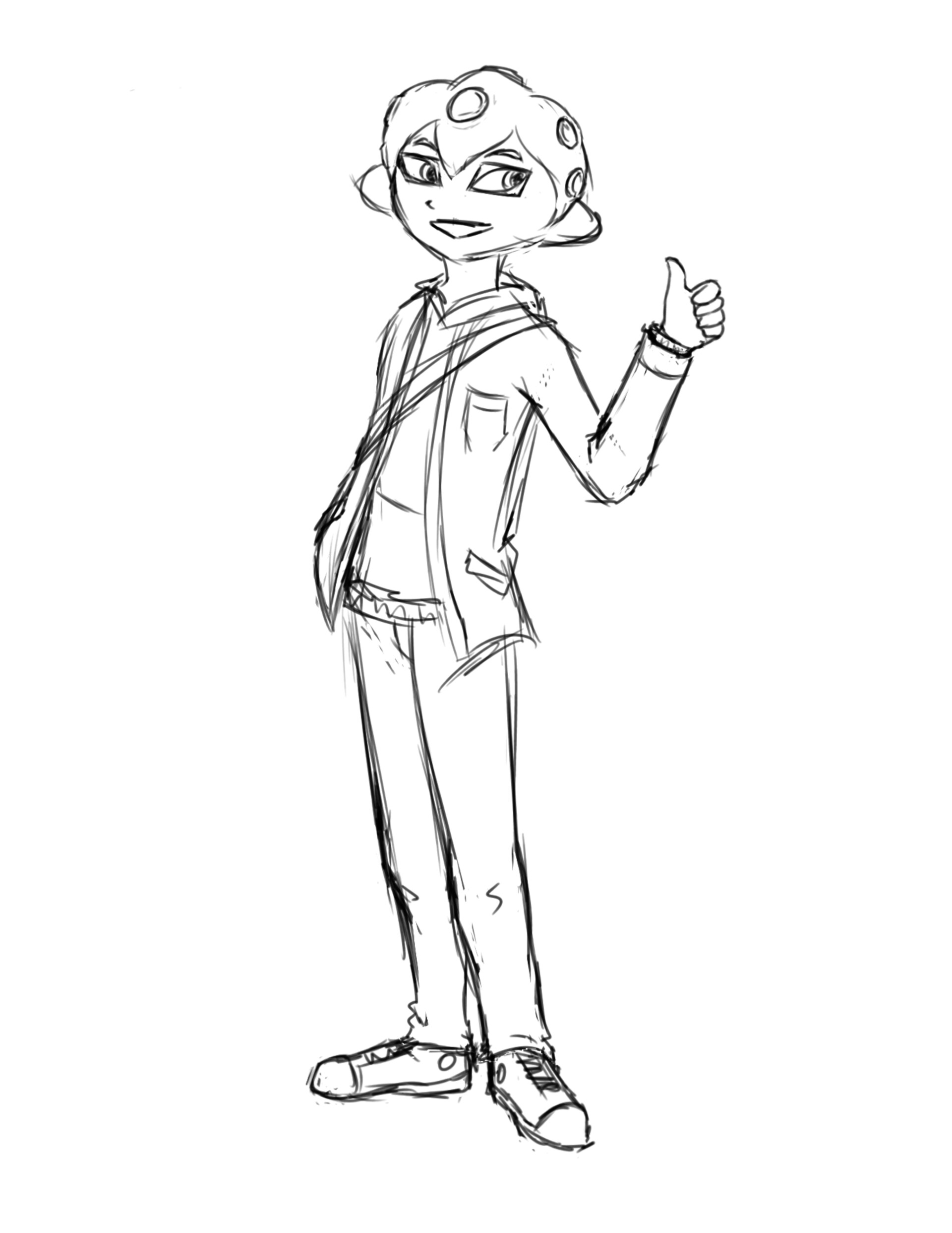 how to draw inkling boy easy