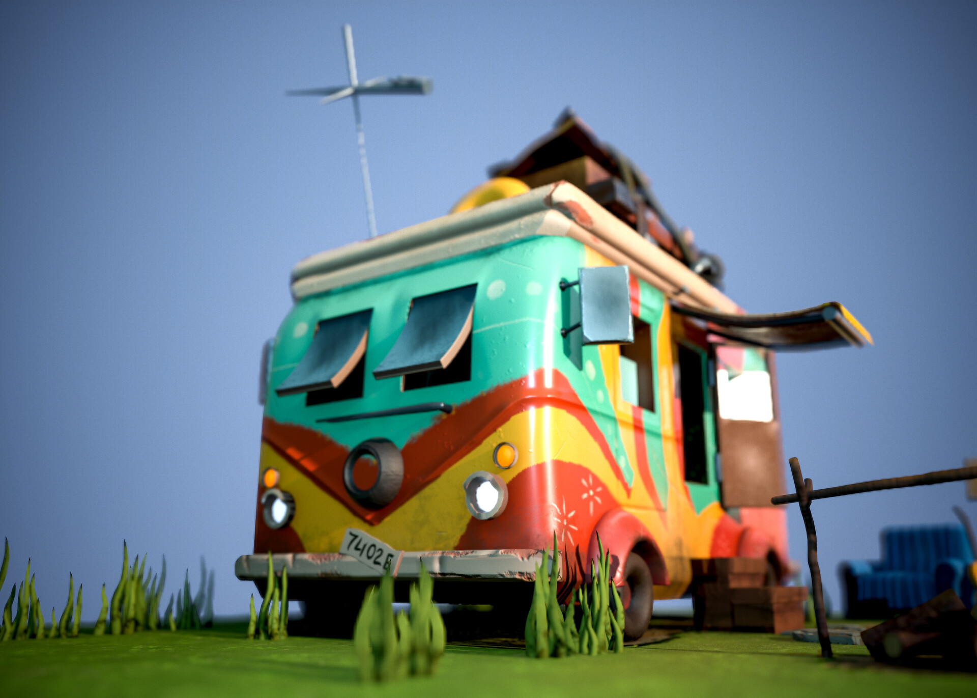 ArtStation - A hippy van
