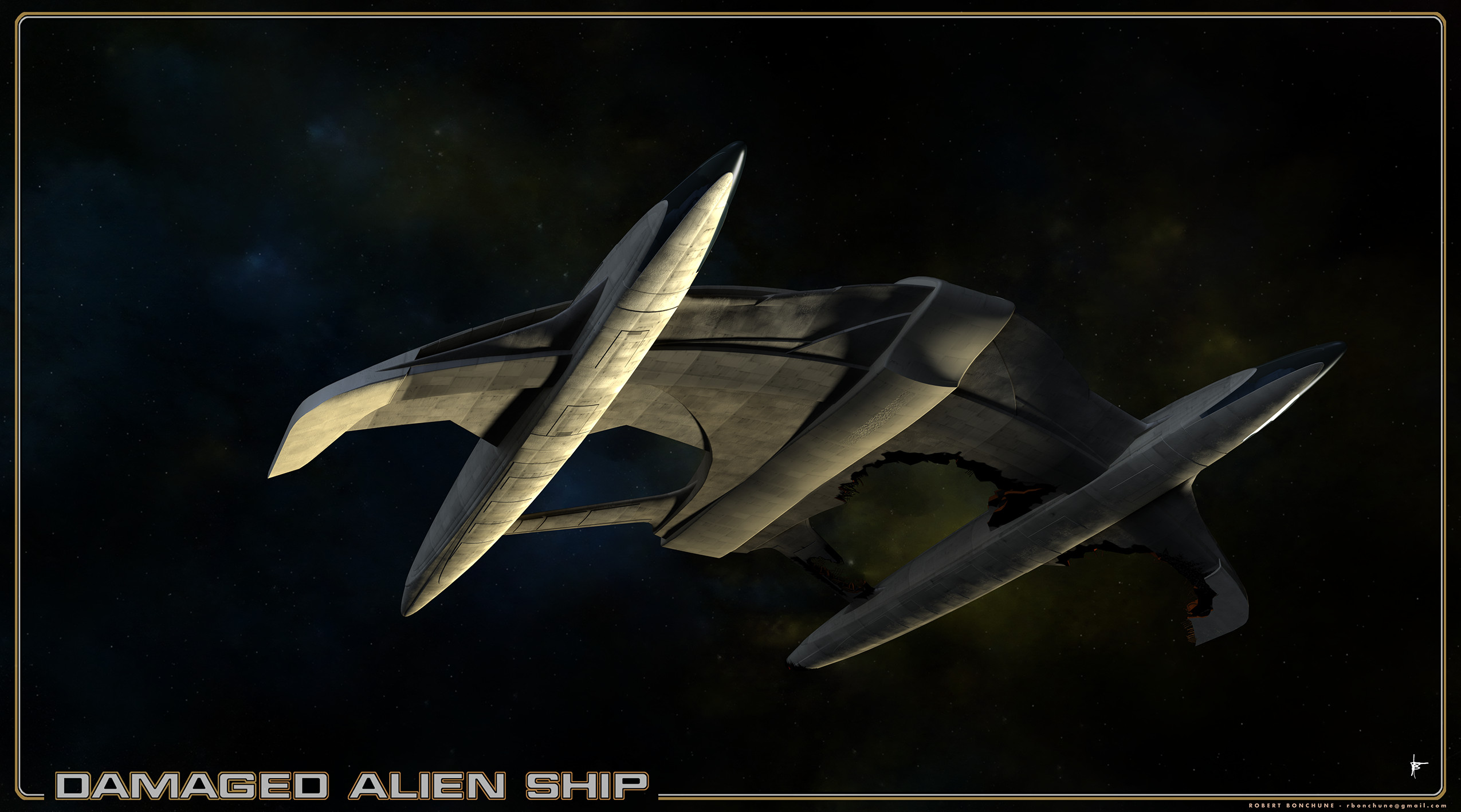 Robert Bonchune - Unknown Damaged Alien Ship - Star Trek: Enterprise ...