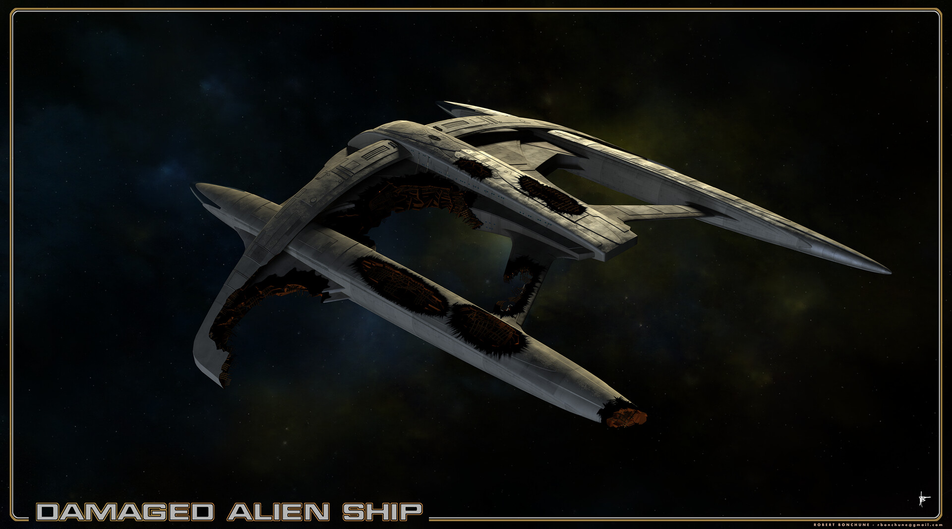 Robert Bonchune - Unknown Damaged Alien Ship - Star Trek: Enterprise ...