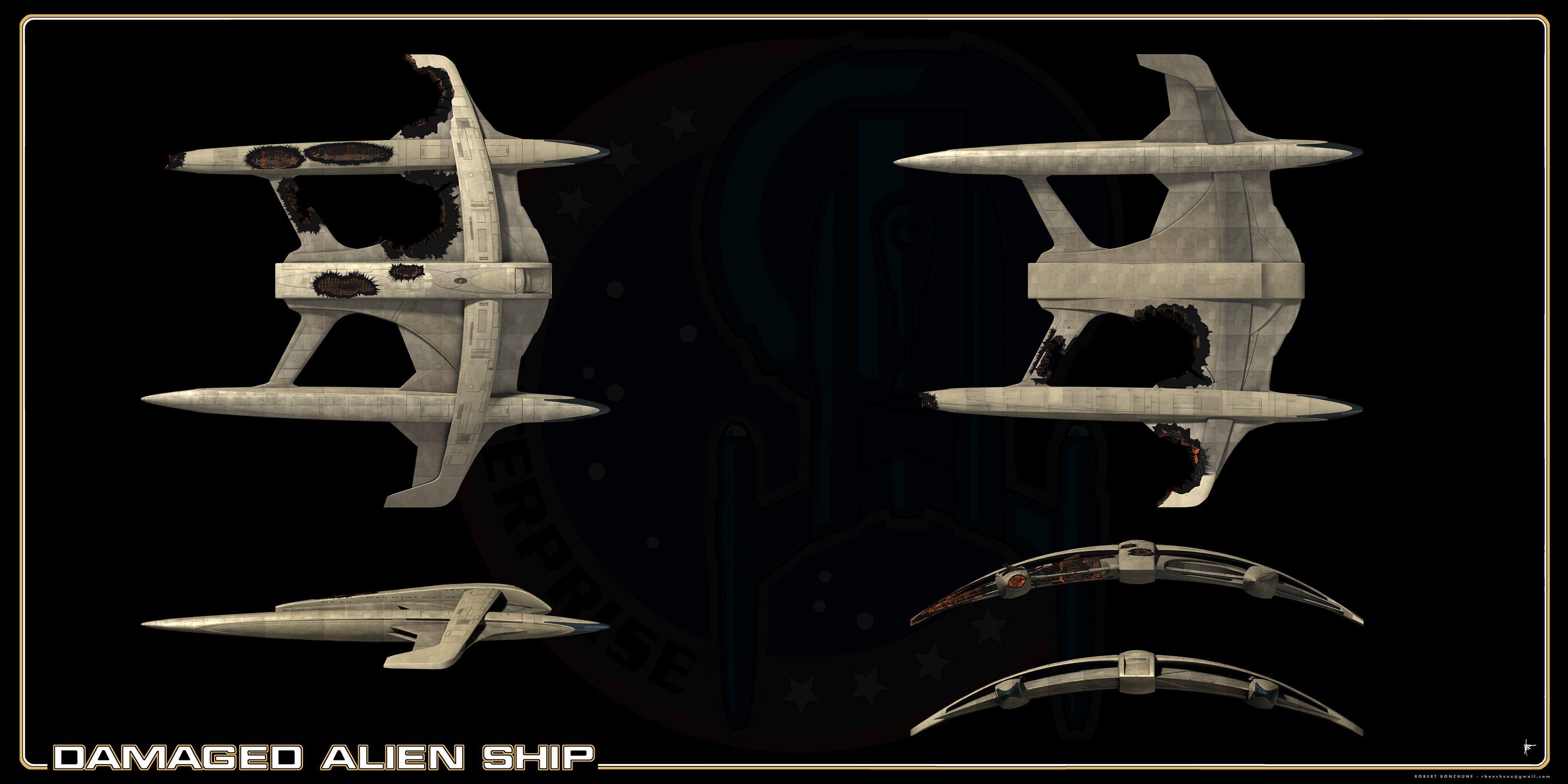 Robert Bonchune - Unknown Damaged Alien Ship - Star Trek: Enterprise ...