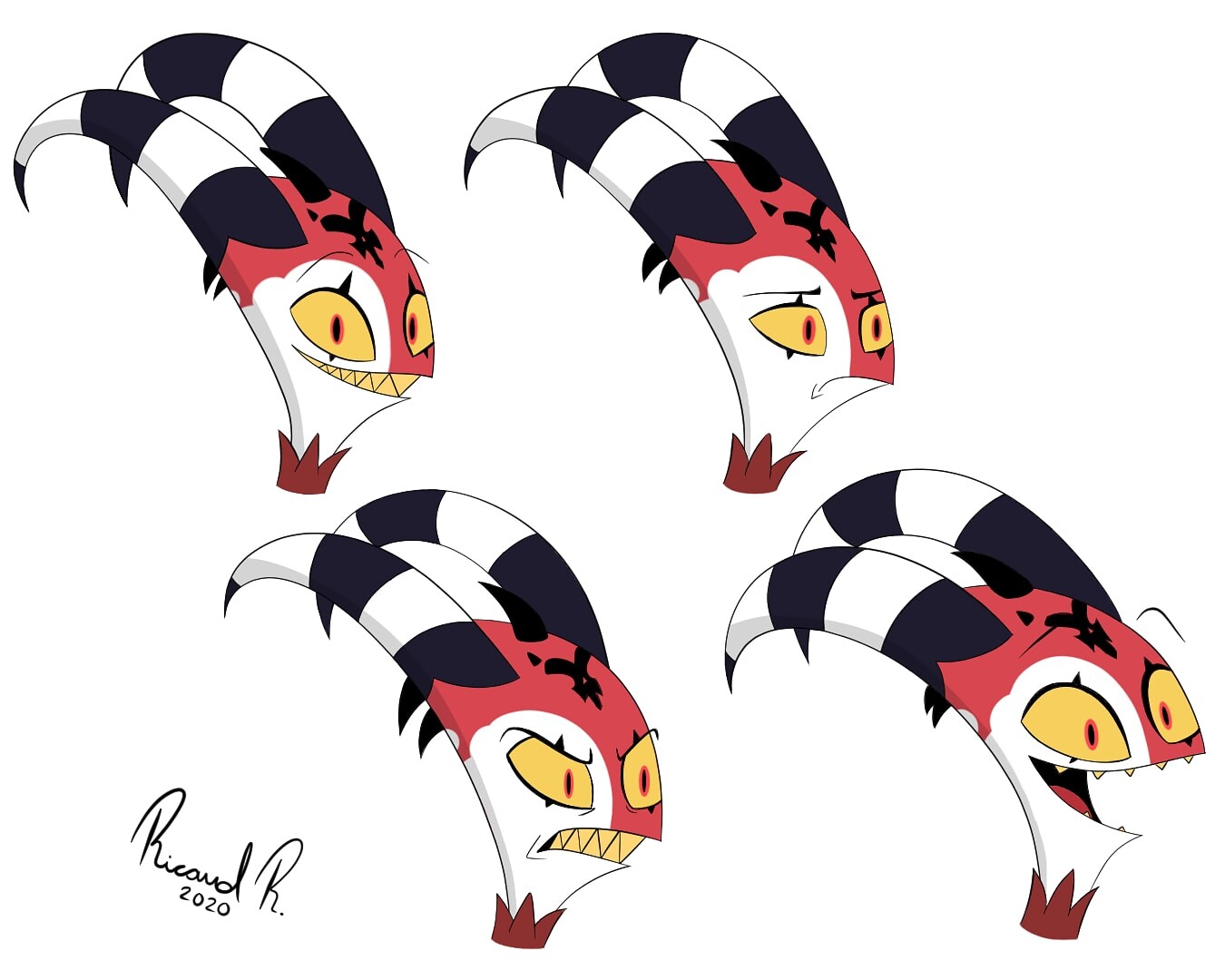 Ricardo Ricaud - Helluva Boss - Characters Expressions Sheet Practice