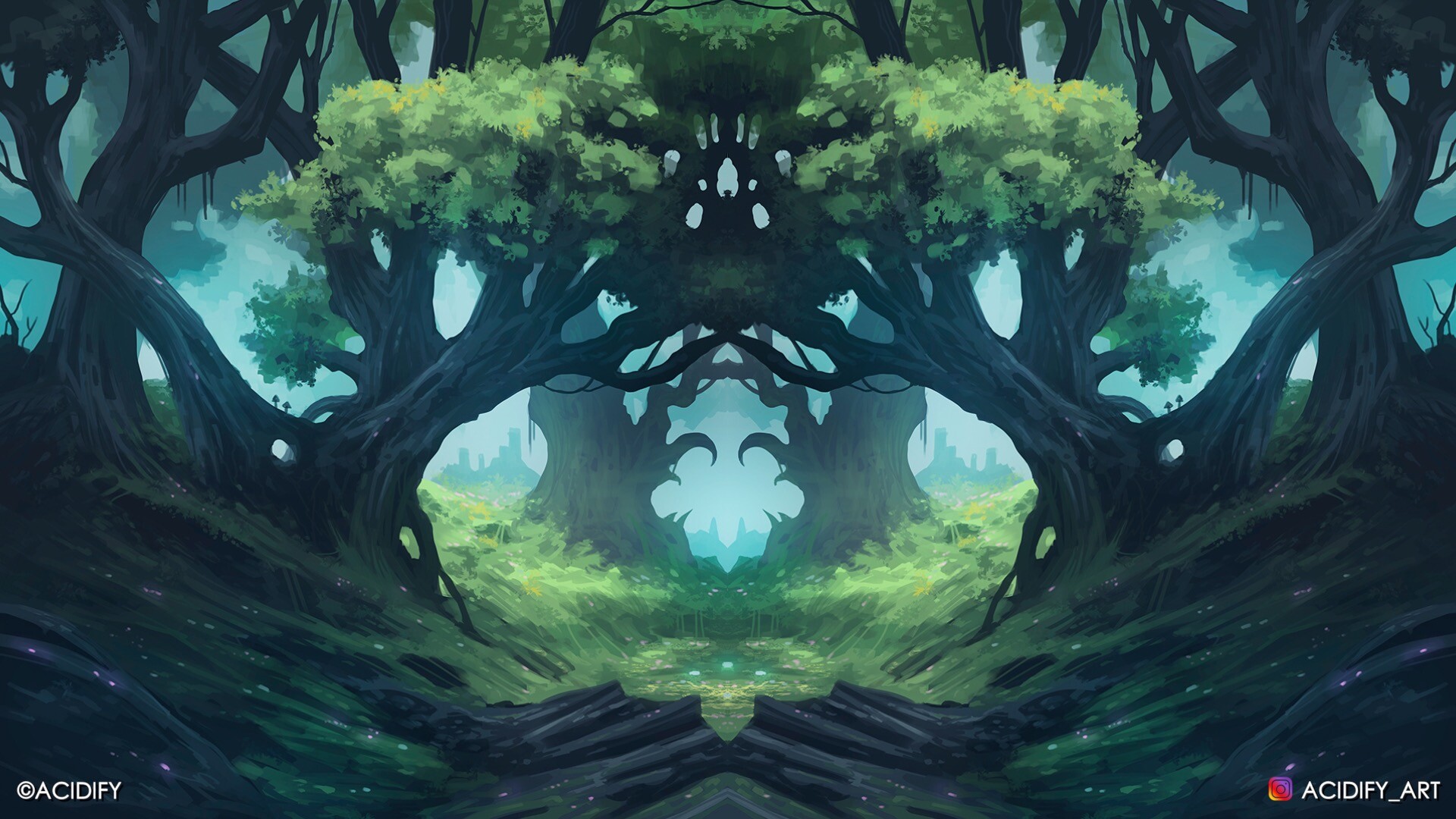 ArtStation - Garden (Forest Landscape / Symmetry Concept Art)