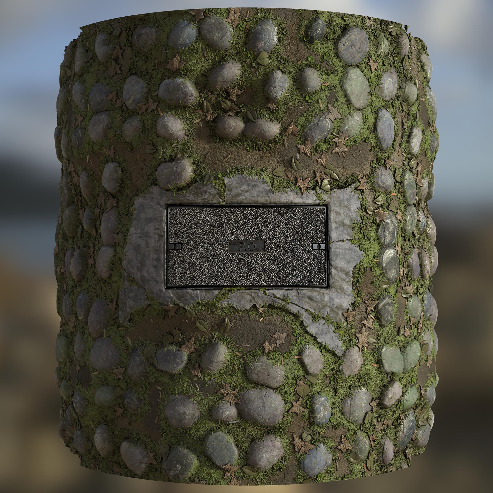 Stefan Oprisan Portfolio - PBR Stone Manhole Material Study