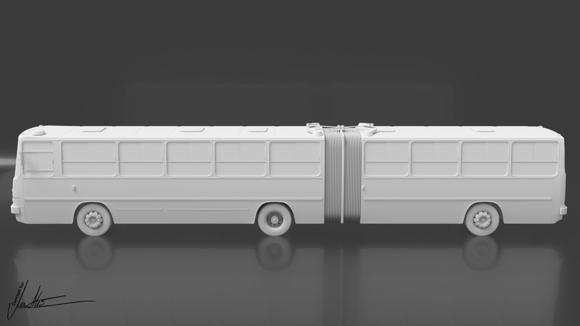 Mark Nemeth - Ikarus 280 bus - Untextured 3D model