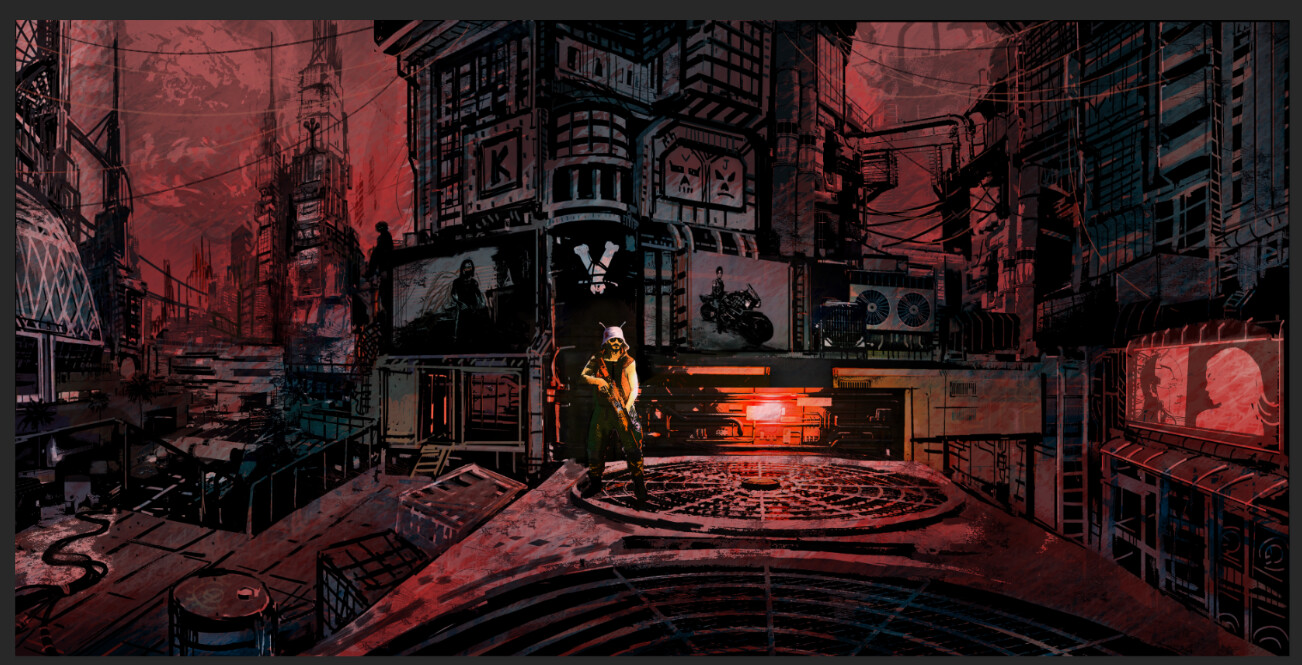 ArtStation - 2077游戏通关，纪念一下。