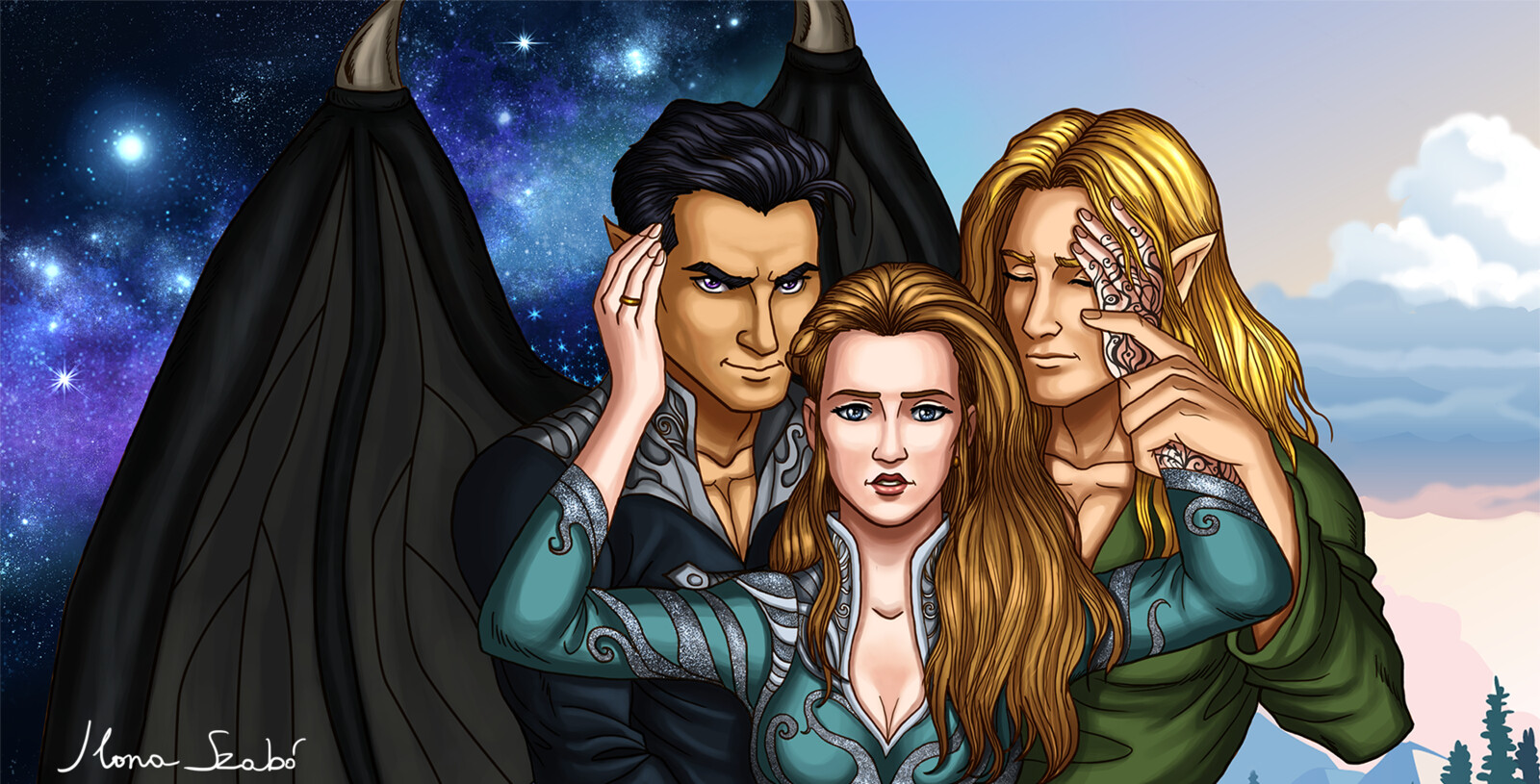 Ilona Szabó - Rhysand, Feyre and Tamlin fanart