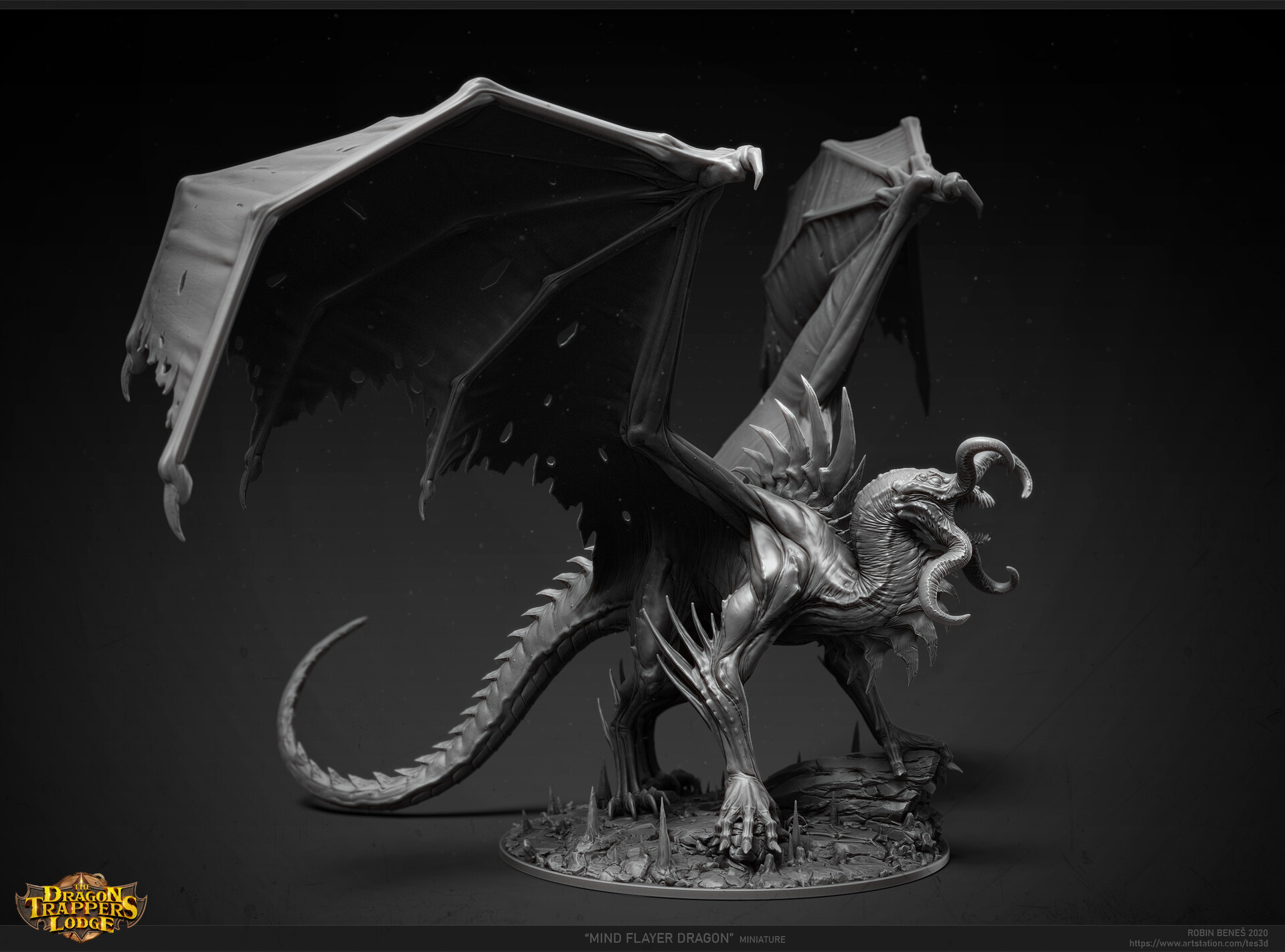 robin benes - Mind Flayer Dragon miniature