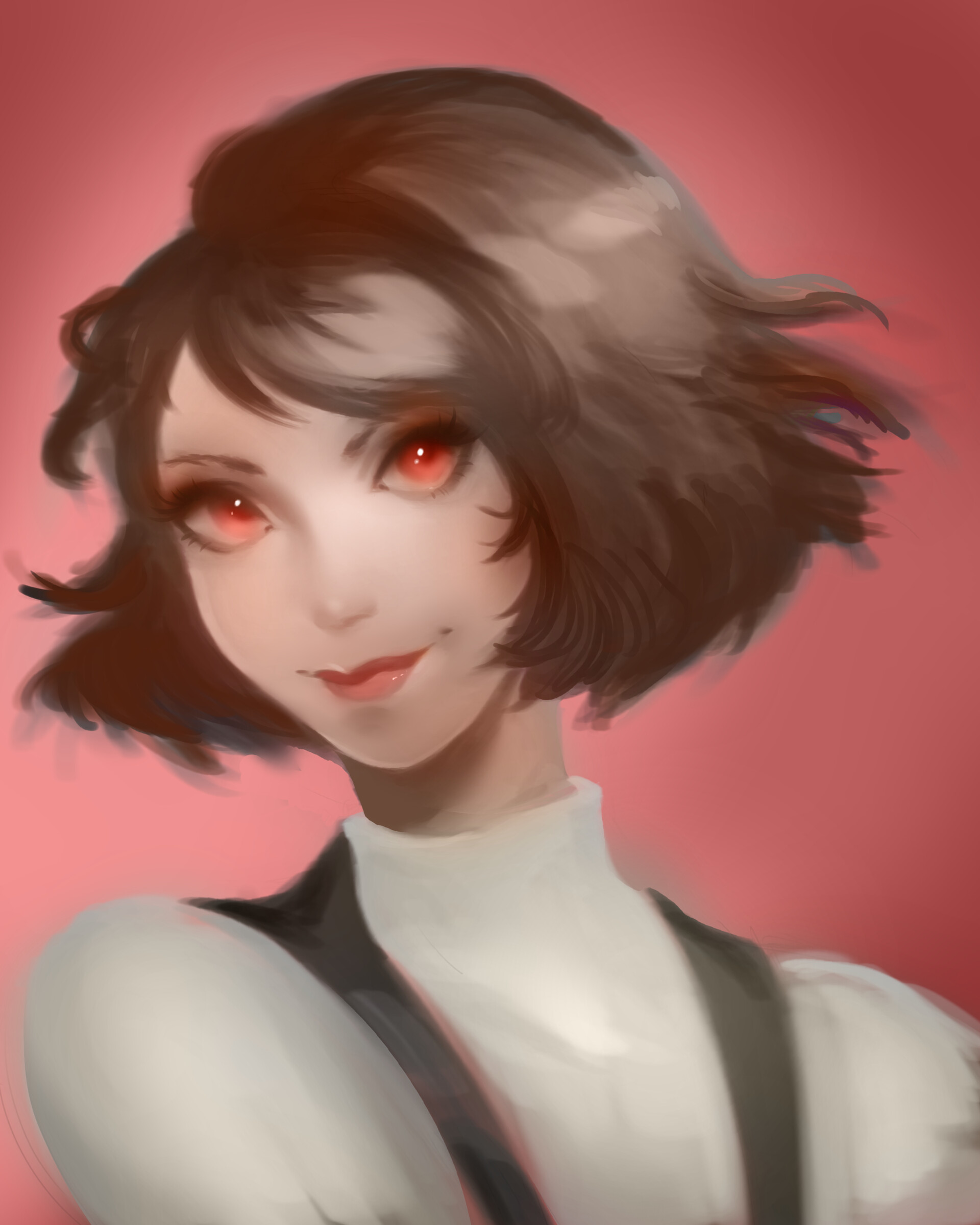 ArtStation - Red-eyed girl