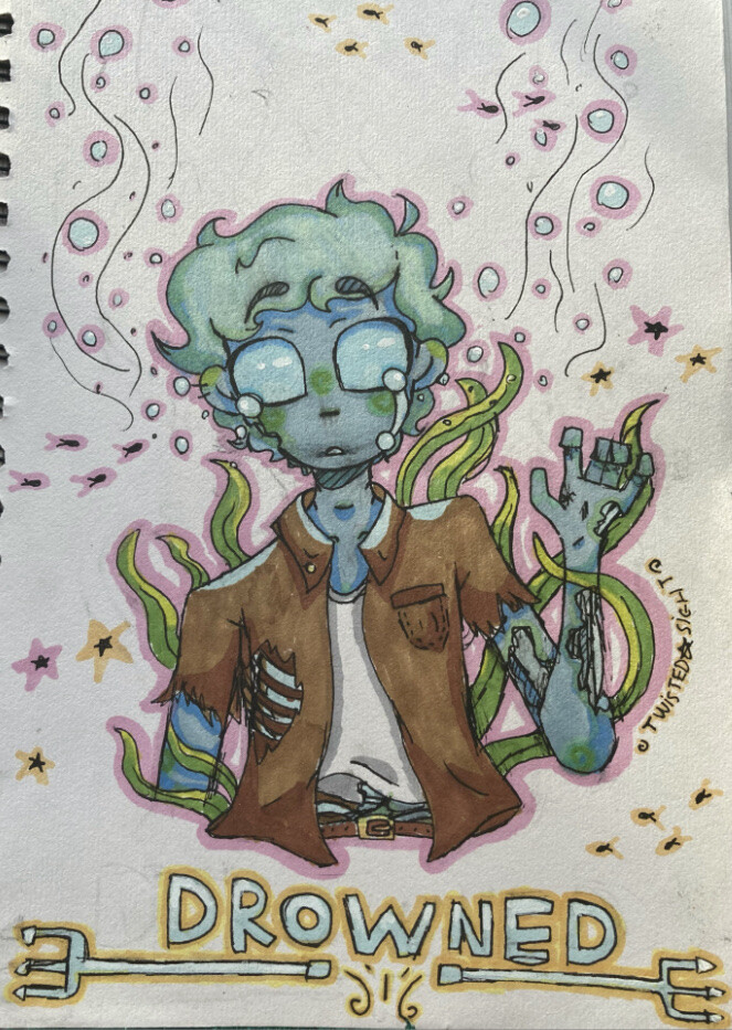 ArtStation - Drowned Interpretation - Minecraft Fanart