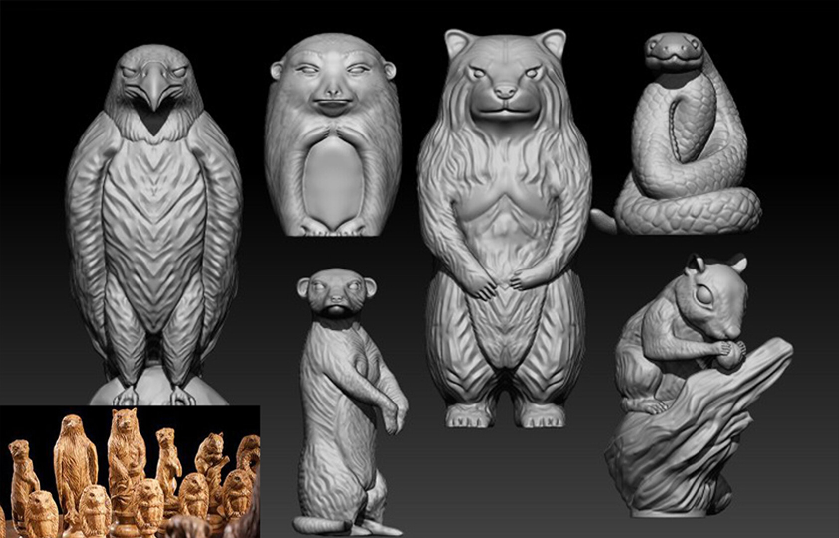 ArtStation - Beorn's Chess Set - The Lord of the rings