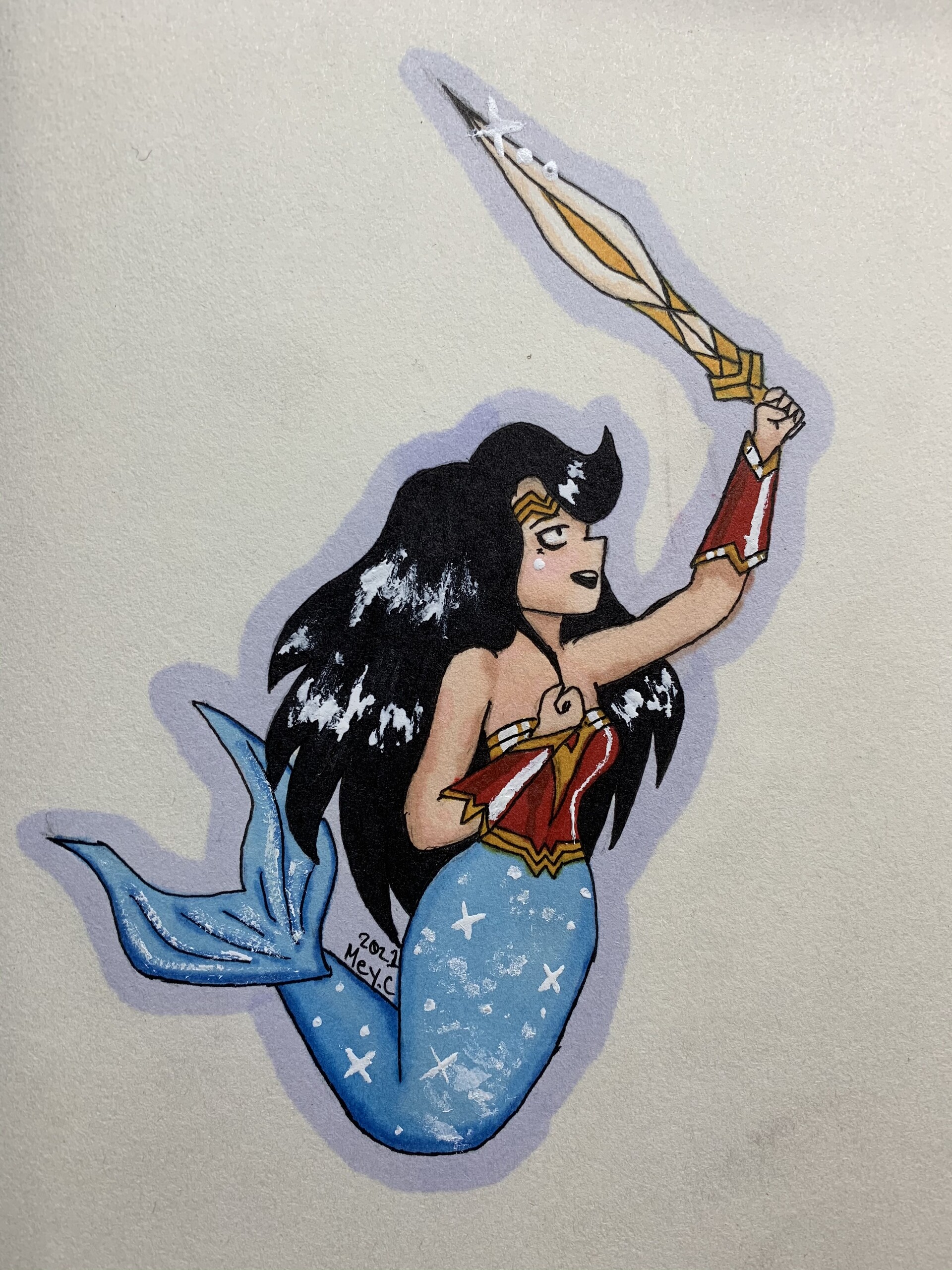 ArtStation - wonderwoman mermaid :)