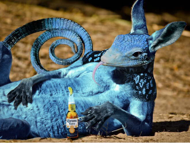 ArtStation - Blue Lizaroo (hybrid human/kangaroo/lizard)