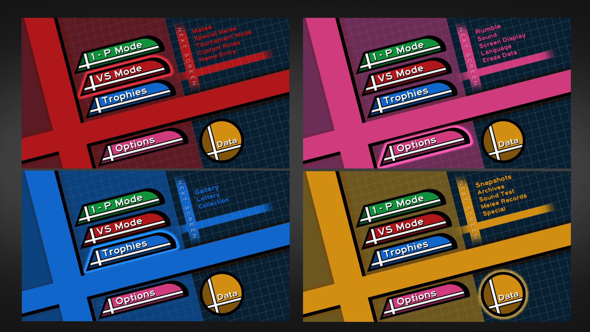 Sam Greenslade - Super Smash Bros. Melee - Menu/UI redesign