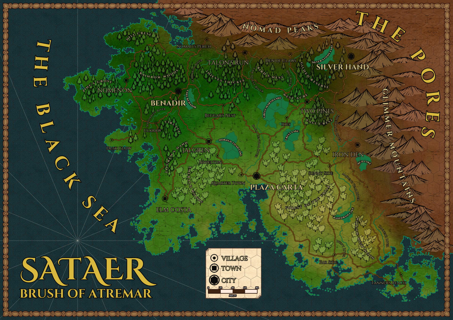 ArtStation - Sataer Fantasy RPG World Map