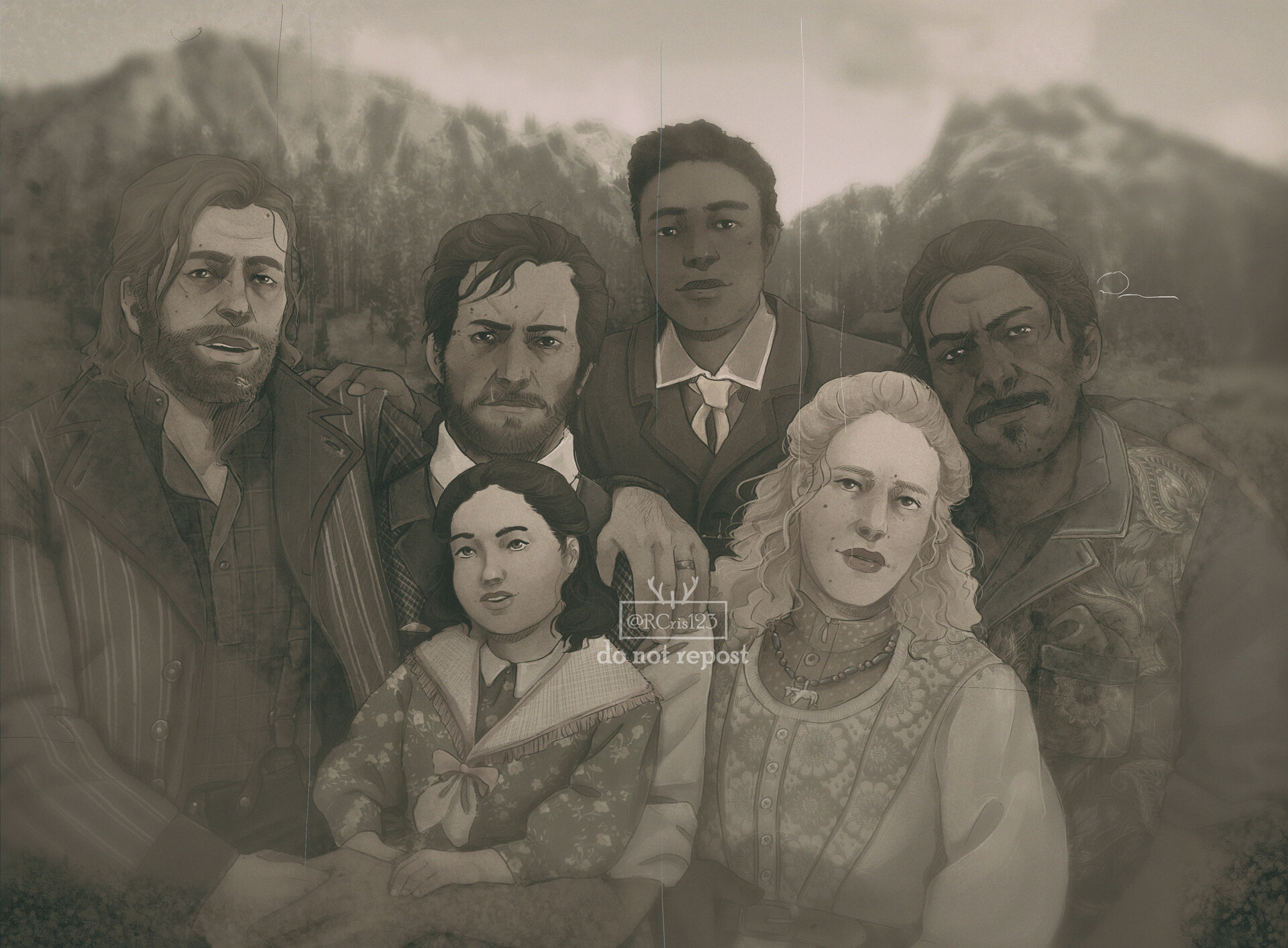 ArtStation - Vintage Family Portrait Commission