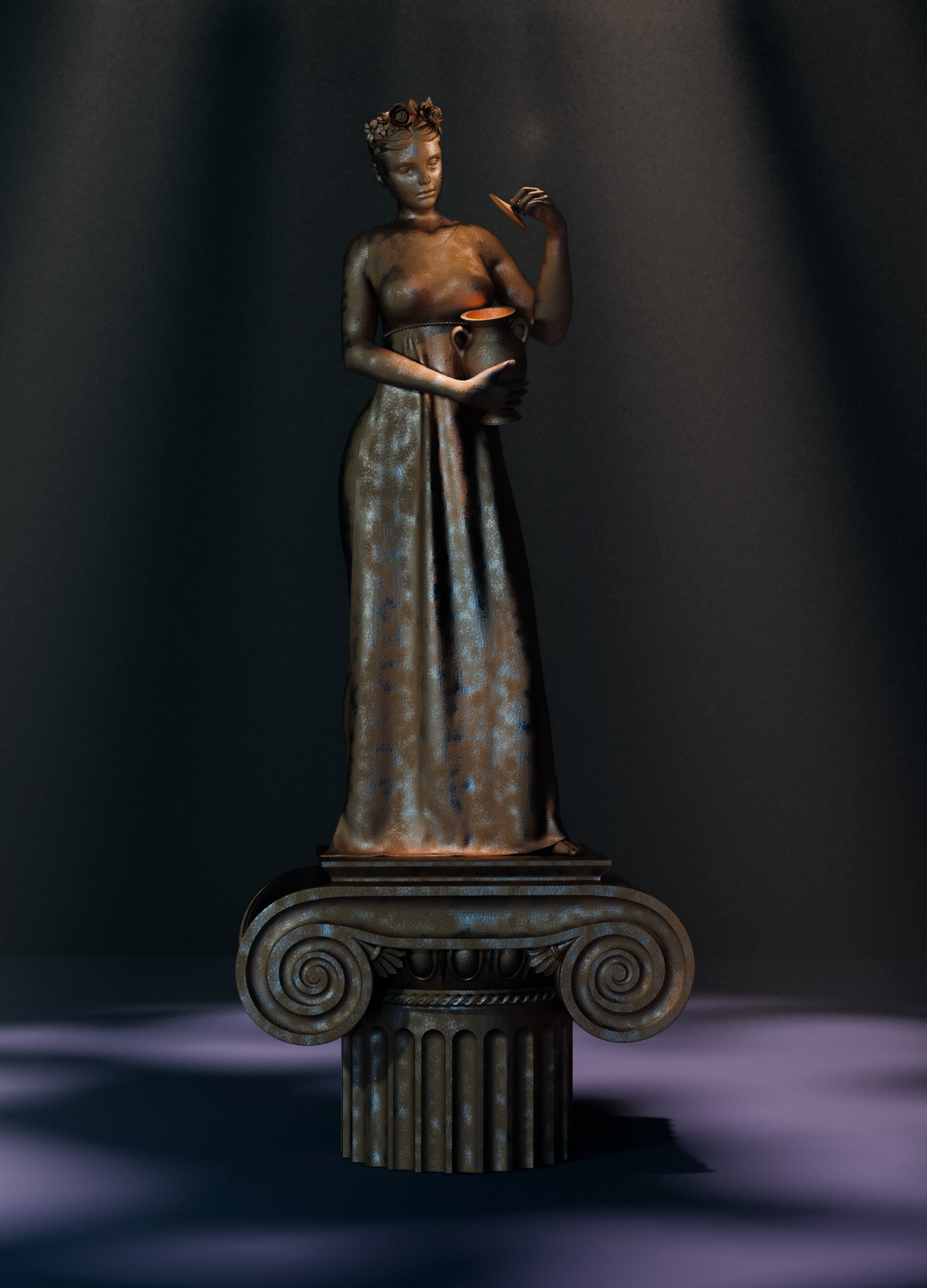 Pandora Mythology Statue Chauncey Bradley Ives (American,