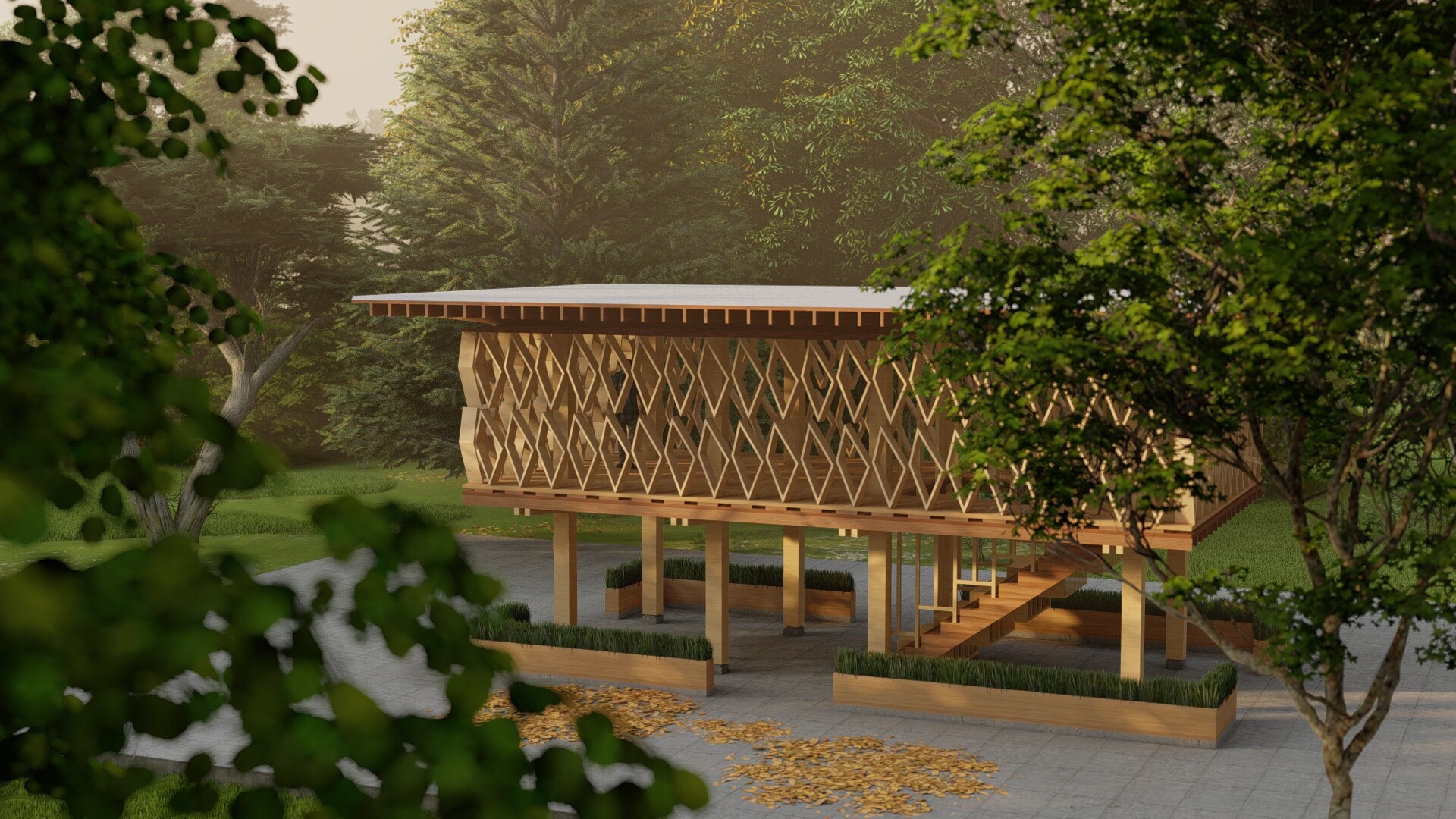 ArtStation - (Remake) Micro-Library Warak Kayu by SHAU