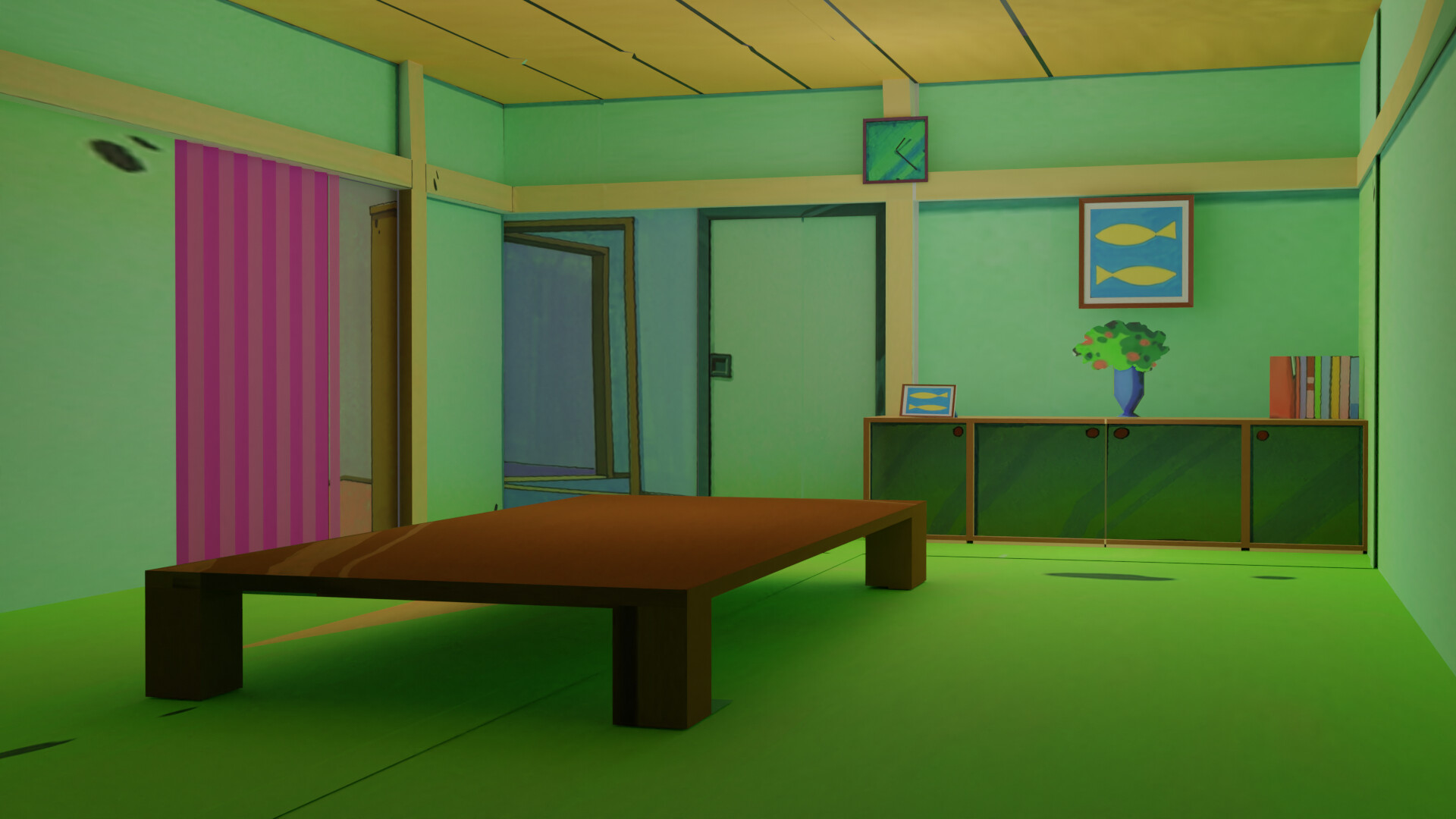 ArtStation - 3D Shin Chan anime living room.