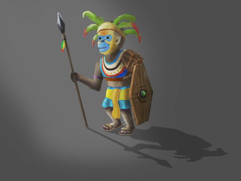 ArtStation - Aztec monkey warrior