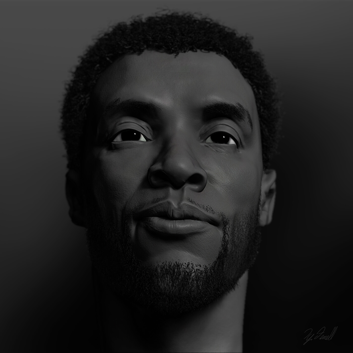 ArtStation - Chad Boseman WIP