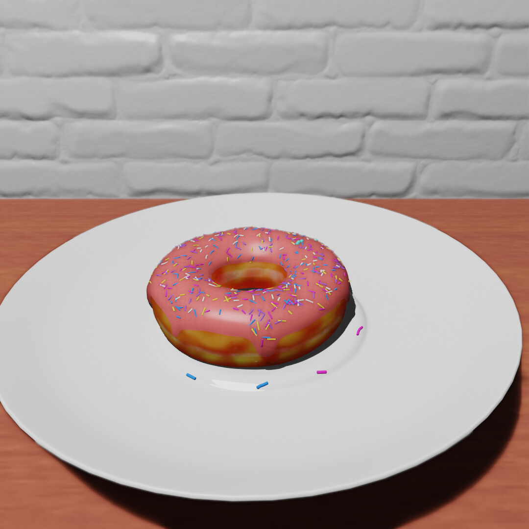 ArtStation - Bulgy Doughnut On Plate!