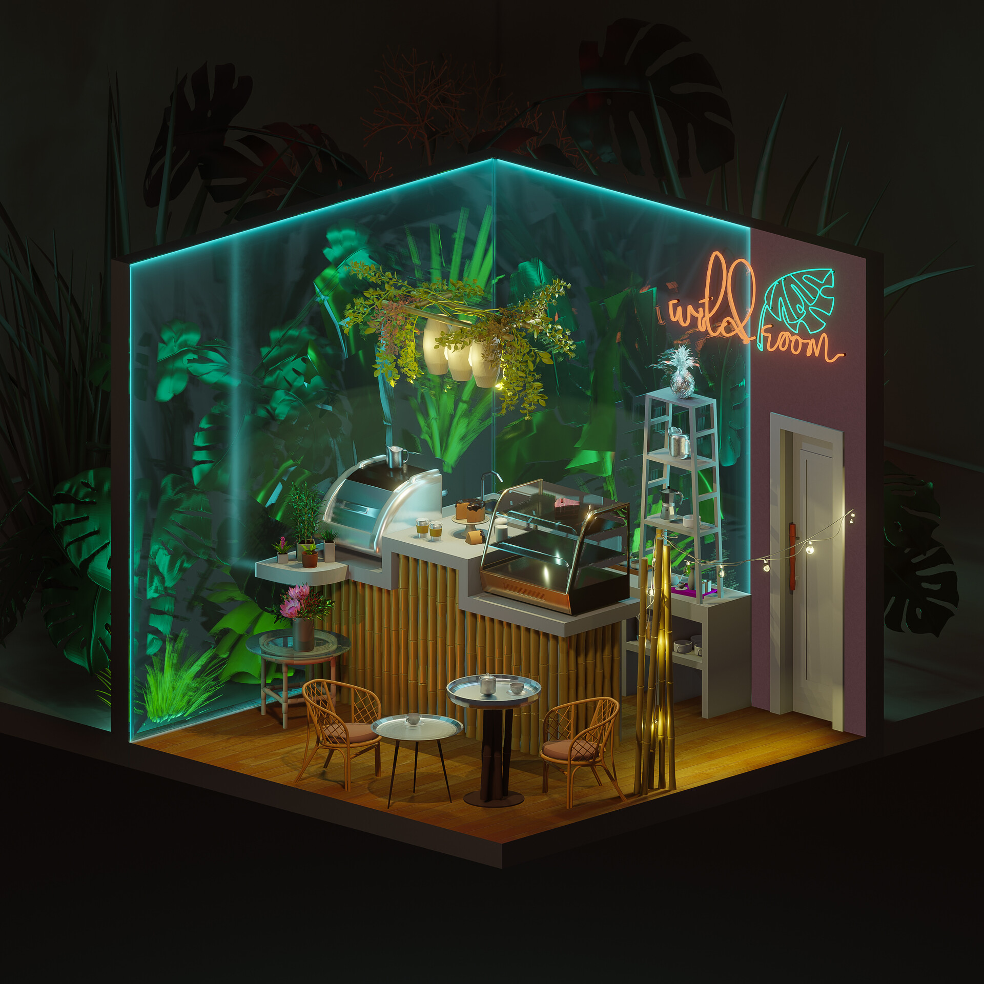 ArtStation - Wild room coffee place