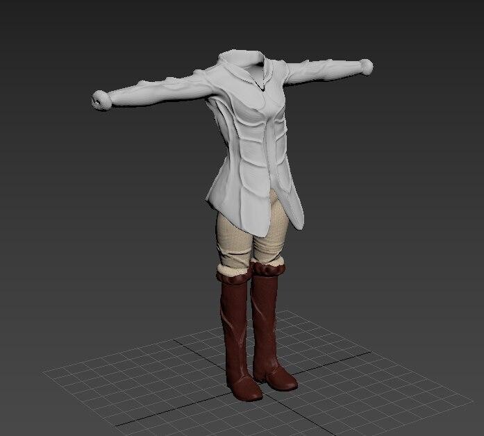 ArtStation - My first practice in modeling clothes for a character