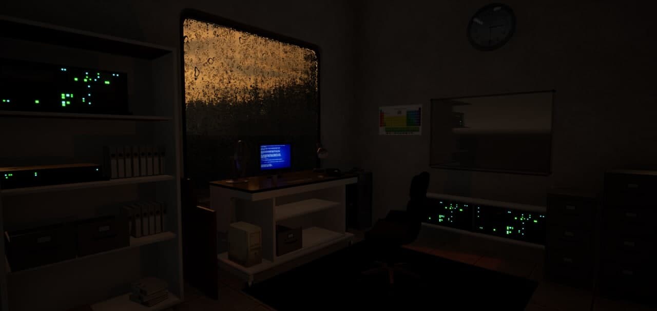 ArtStation - Stylistic office, rainy weather outside