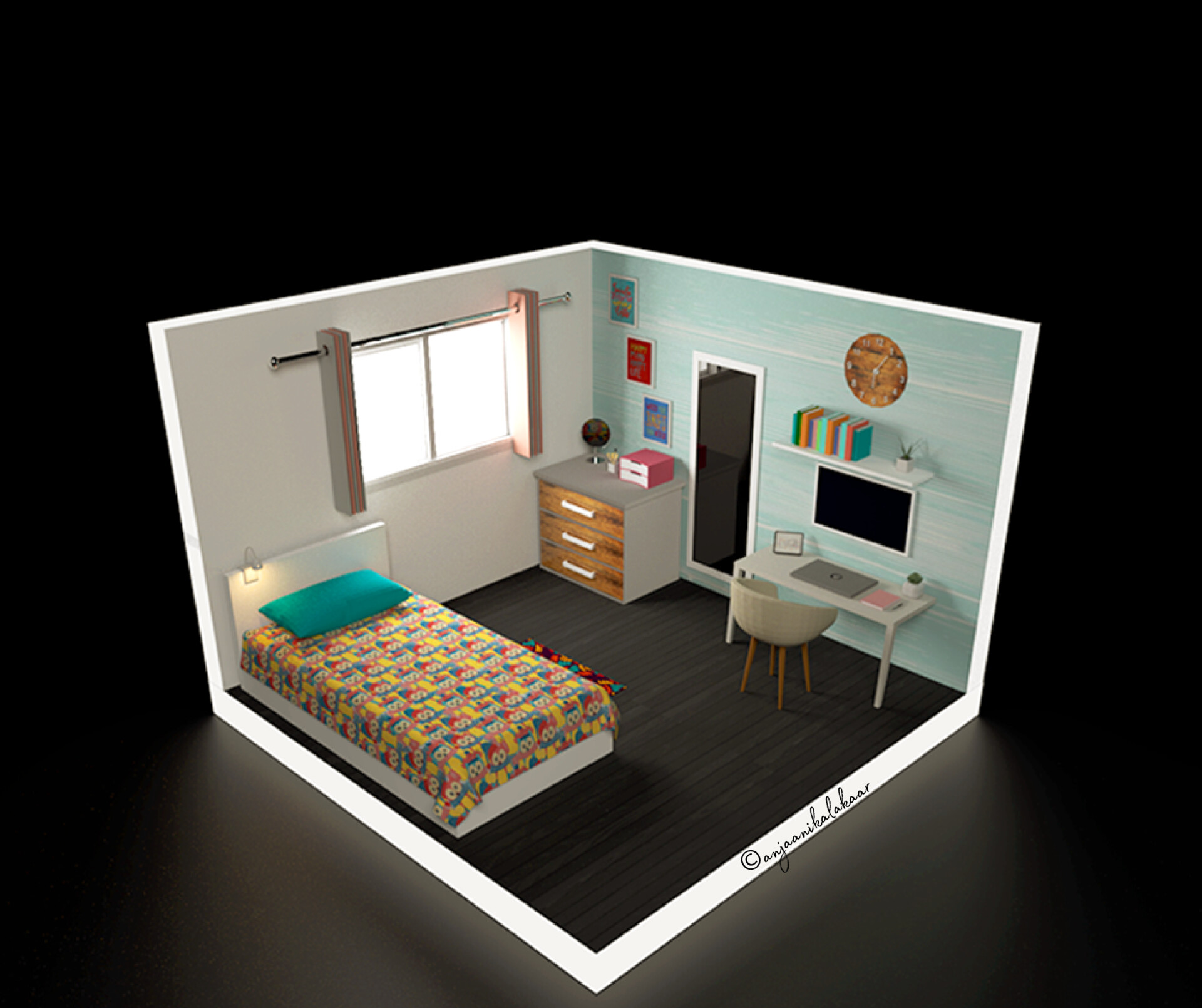 ArtStation - Isometric bedroom