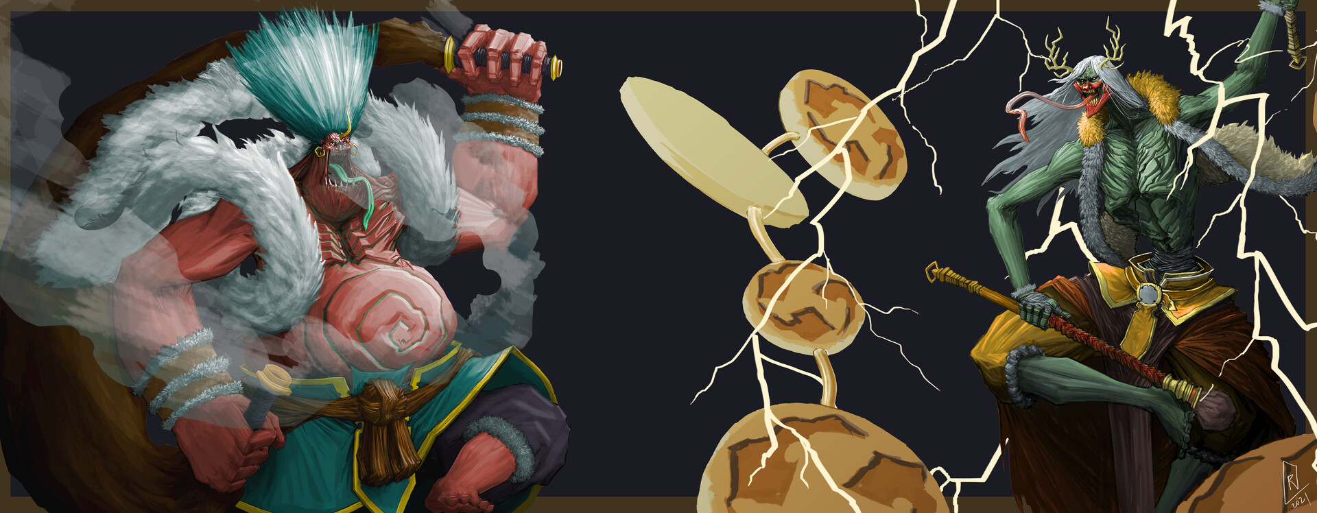 ArtStation - FuuJin & Raijin