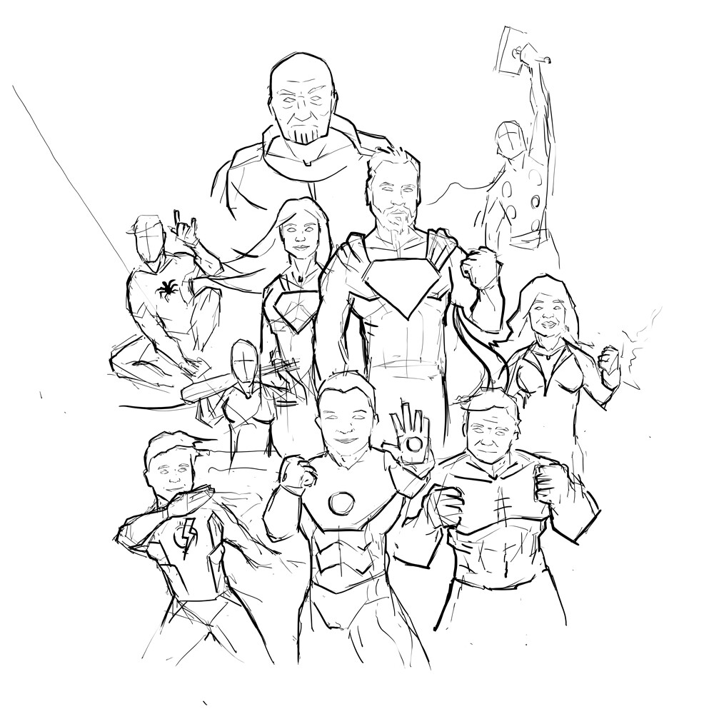 superhero team pose reference